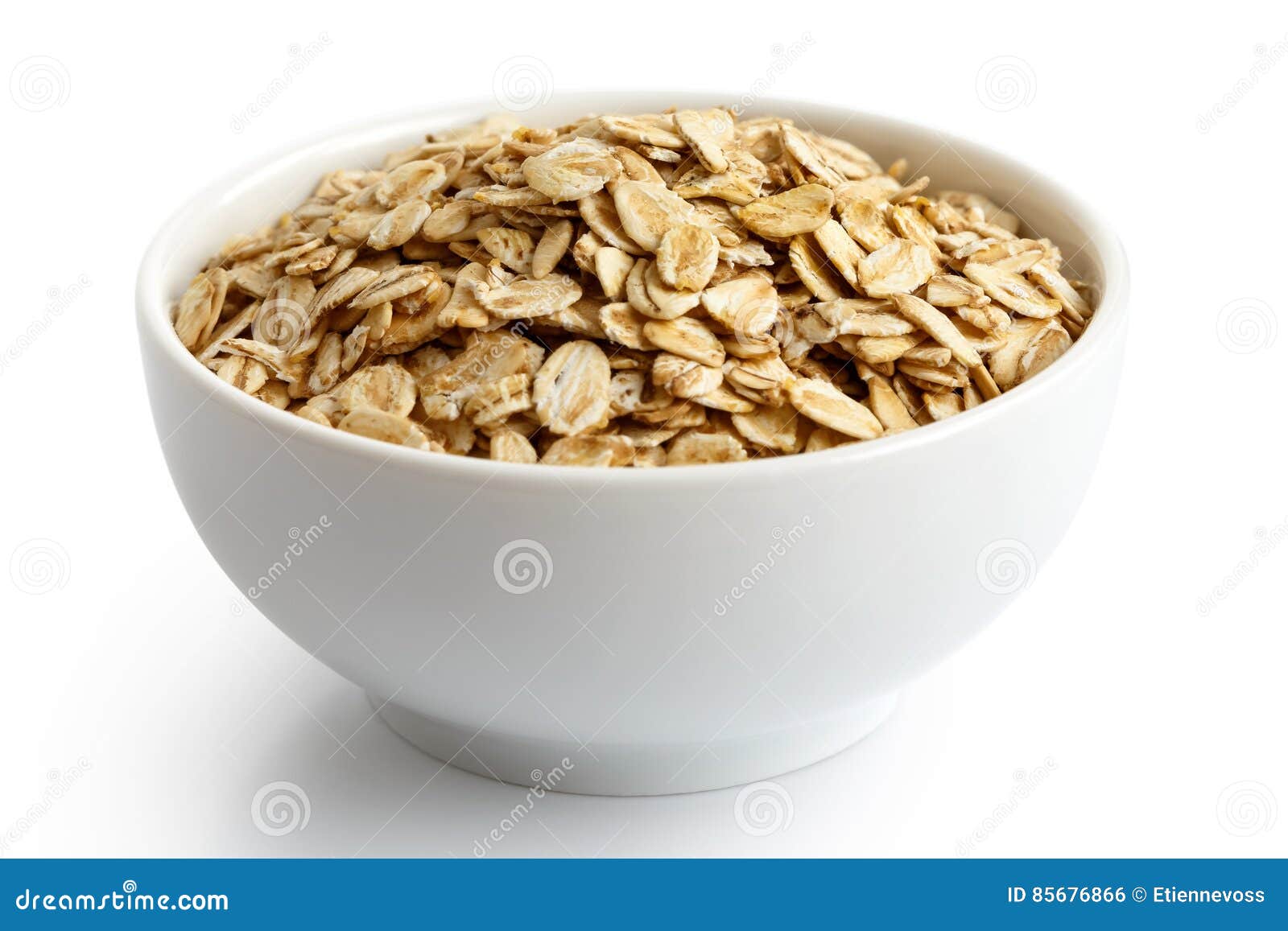 Dry Porridge Oats in White Ceramic Bowl. Stock Photo - Image of meal ...