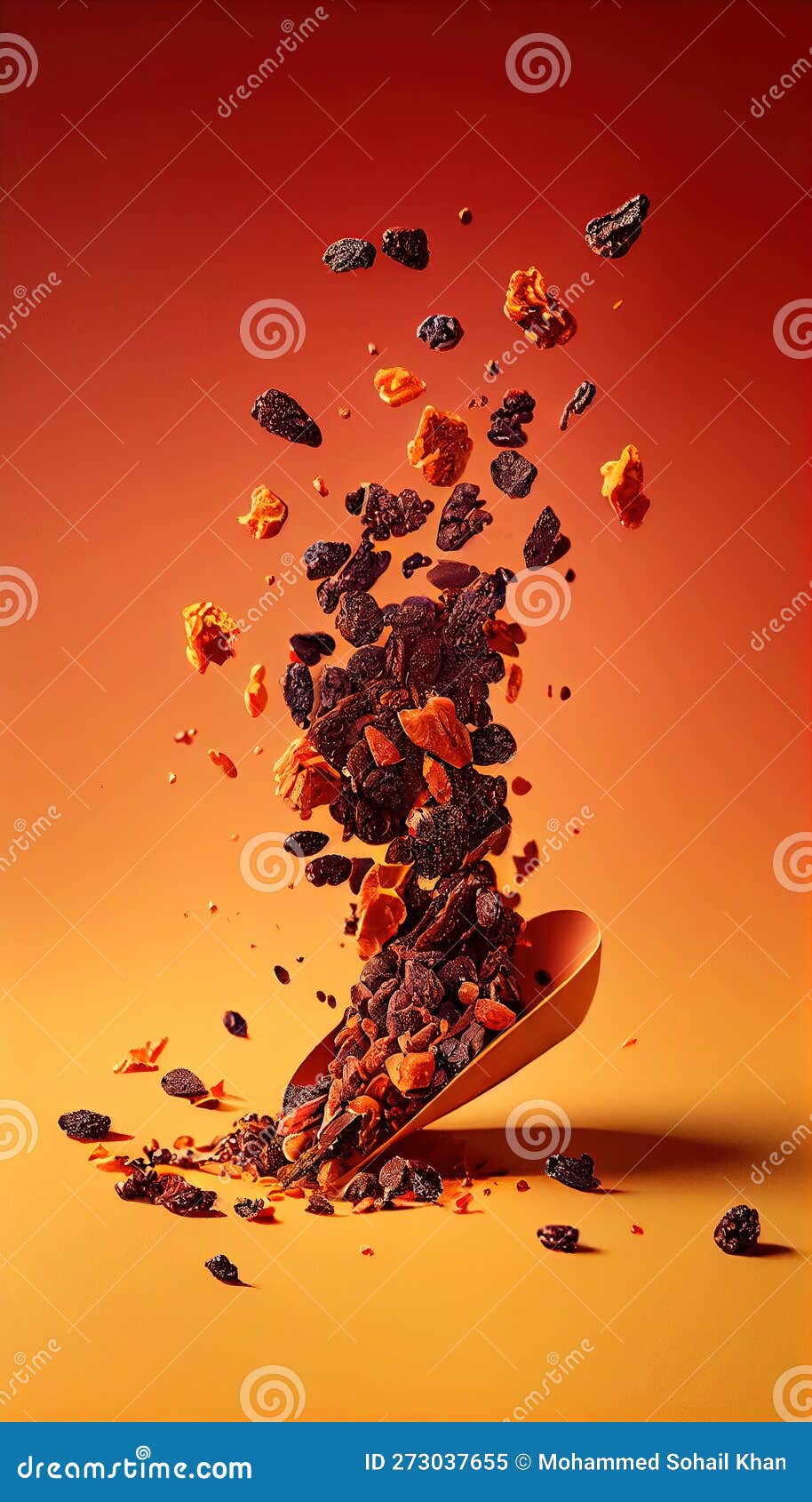 Dry Raisins Creatively Falling-Dripping Flying or Splashing on Yellow ...