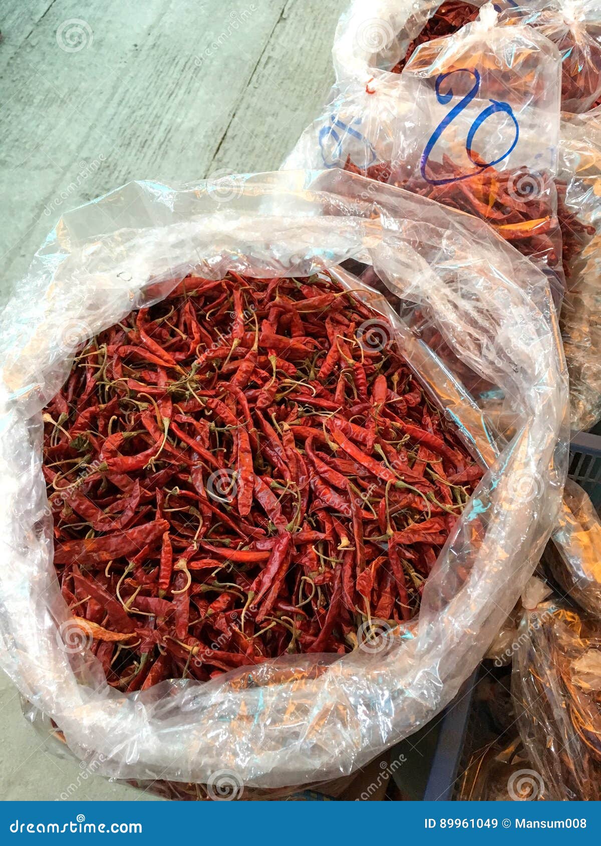 Dry Red Chili in Plastic Bag Stock Image - Image of capsicum, spicy ...