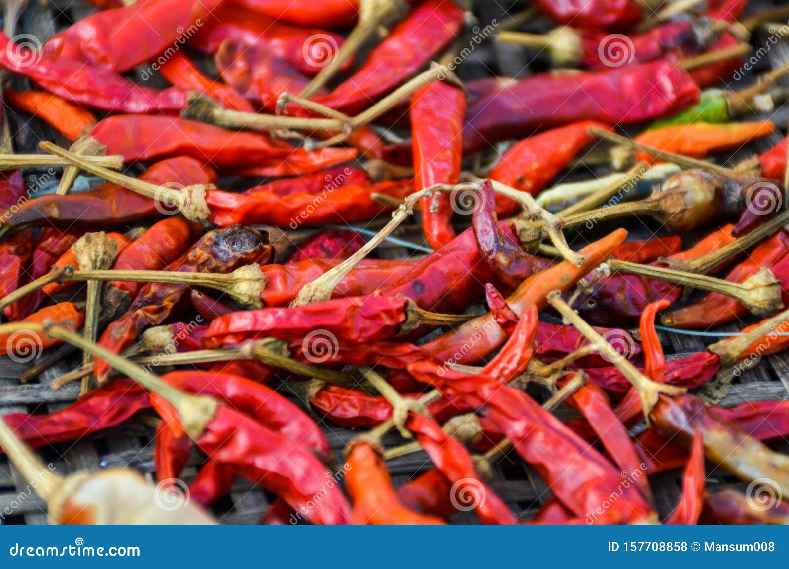 Dry red chili texture stock photo. Image of spice, closeup - 157708858