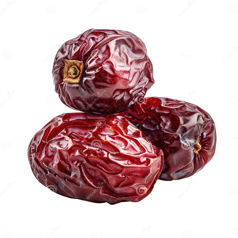 Dry Red Dates Front View Isolate Stock Illustration - Illustration of ...