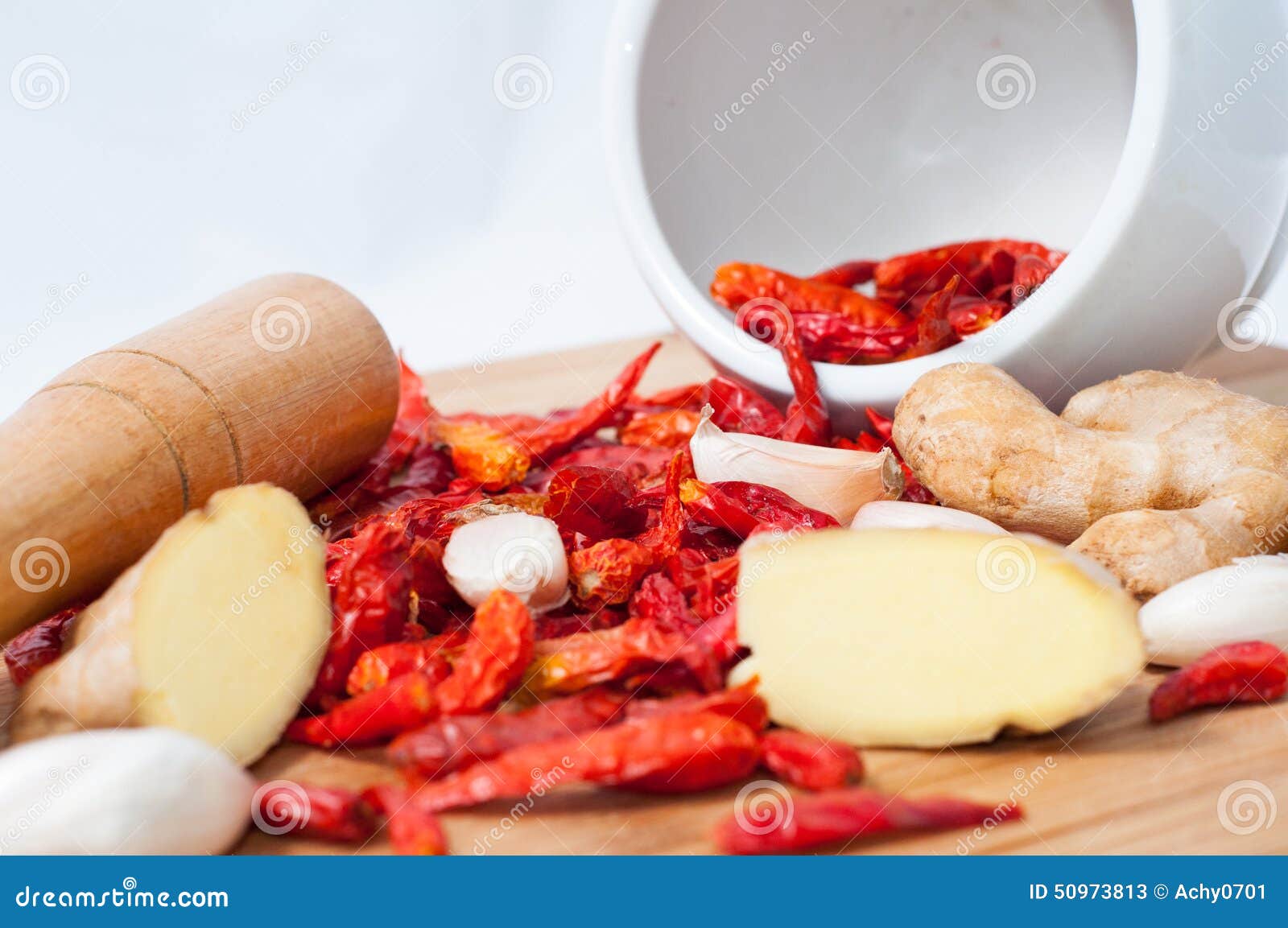 Dry Red Pepper,ginger and Garlic Stock Image - Image of delicious ...