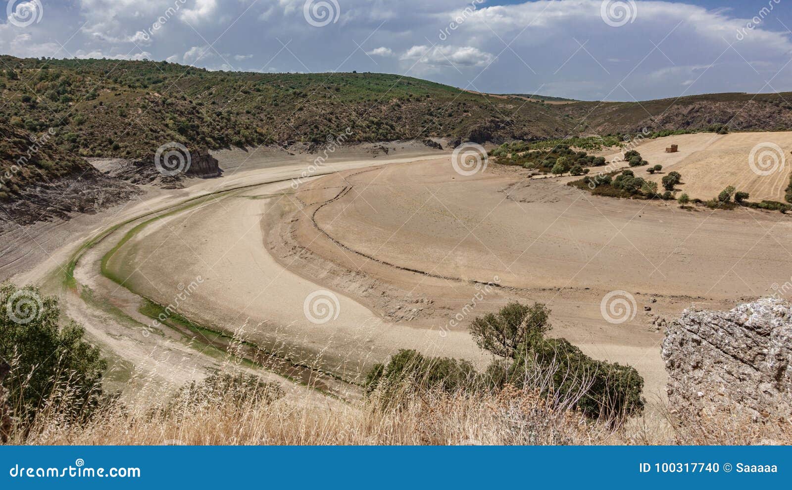 Dry reservoir stock photo. Image of shortage, basin - 100317740