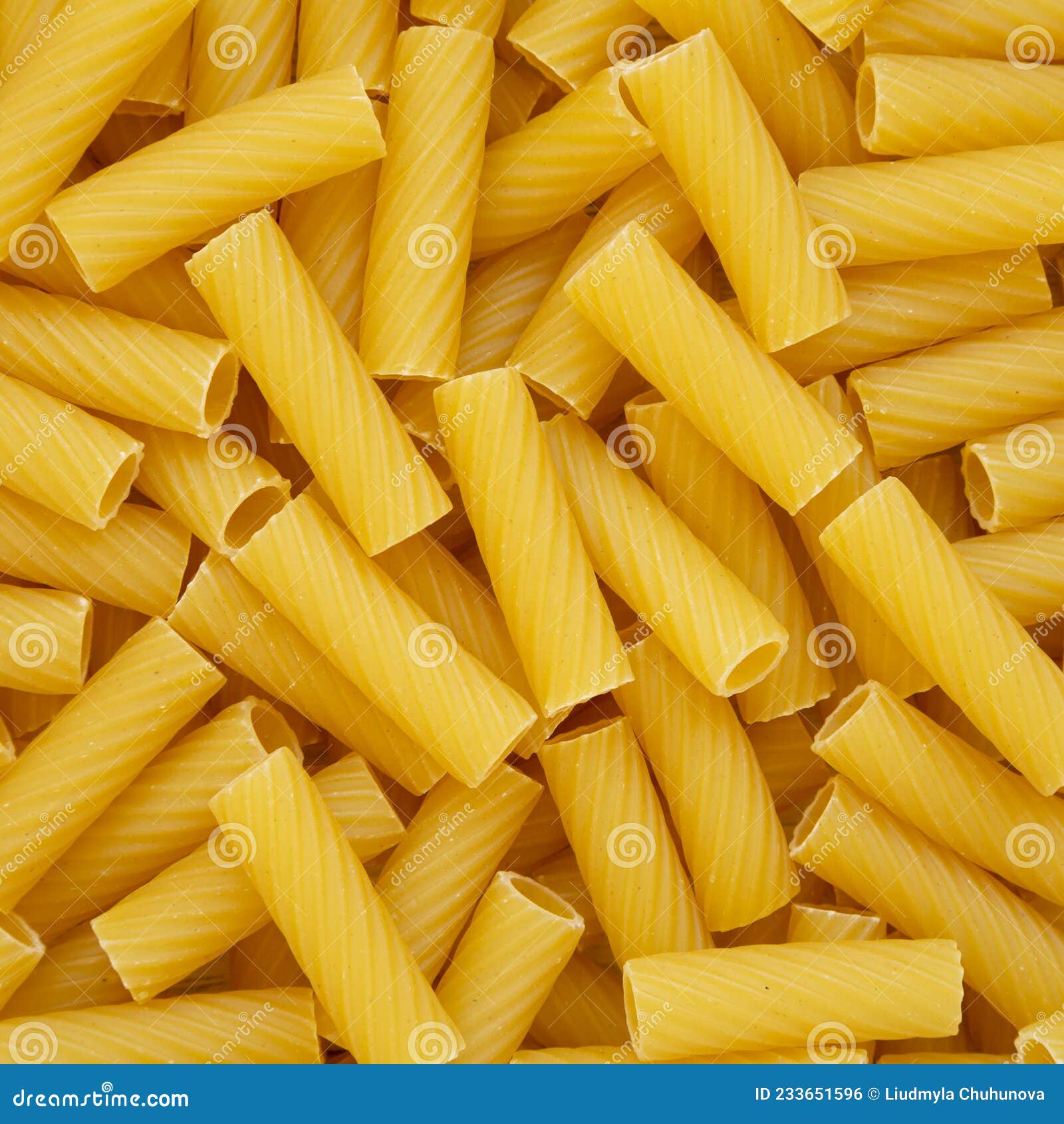 Dry Rigatoni Pasta, Top View. Flat Lay, Overhead, from Above Stock ...