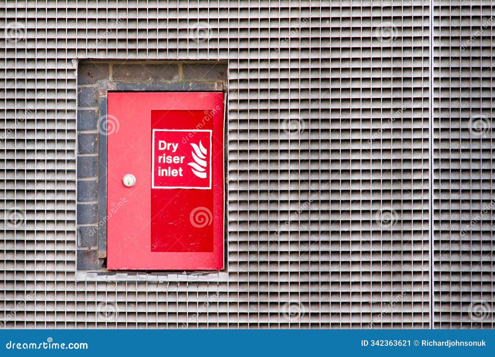 Dry Riser Inlet Box Stainless Steel On Wall Office Workplace Sign Stock ...