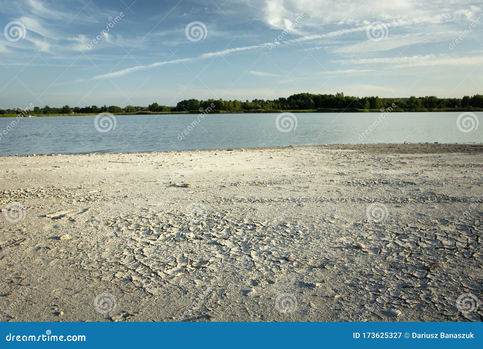 Dry River Bank, Trees on the Horizon and Sky Stock Image - Image of ...