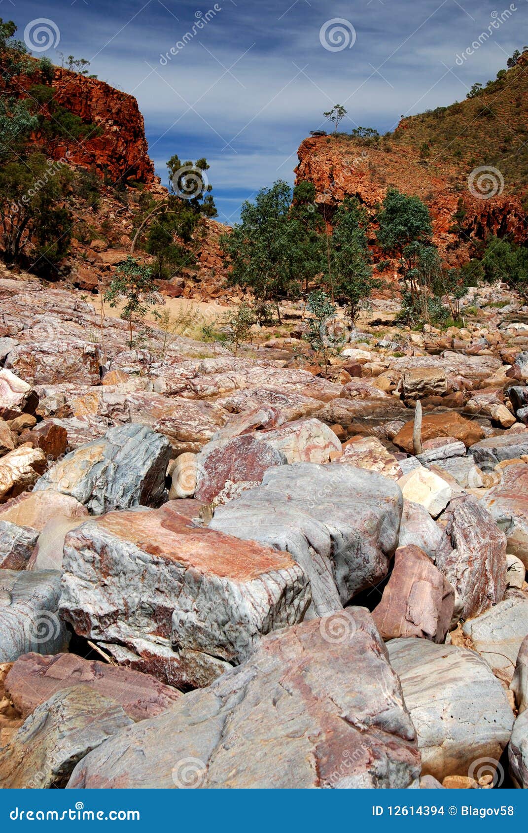 Dry River Bed at Western MacDonnell Ranges Stock Photo - Image of ...