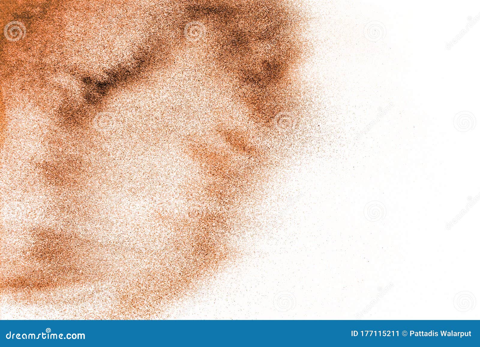 Dry River Sand Explosion. Brown Color Sand Splash Against White ...