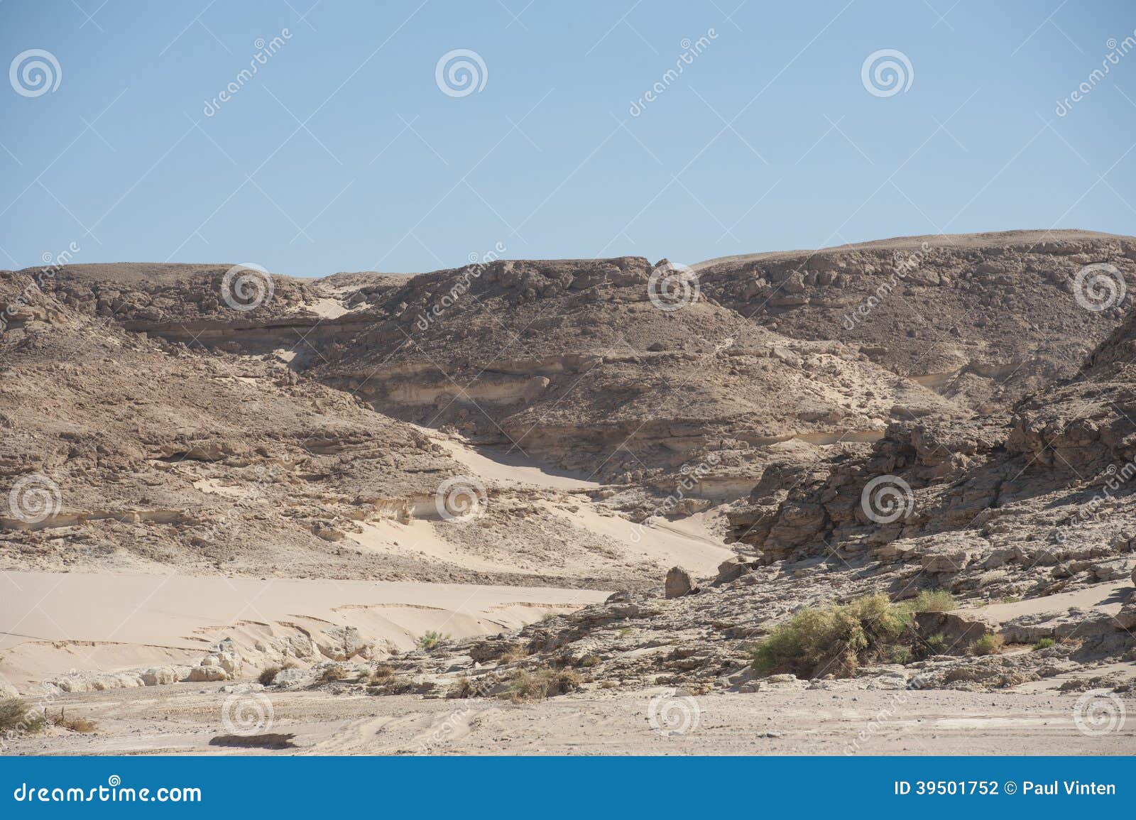 Dry River Valley through a Rocky Desert Stock Photo - Image of barren ...
