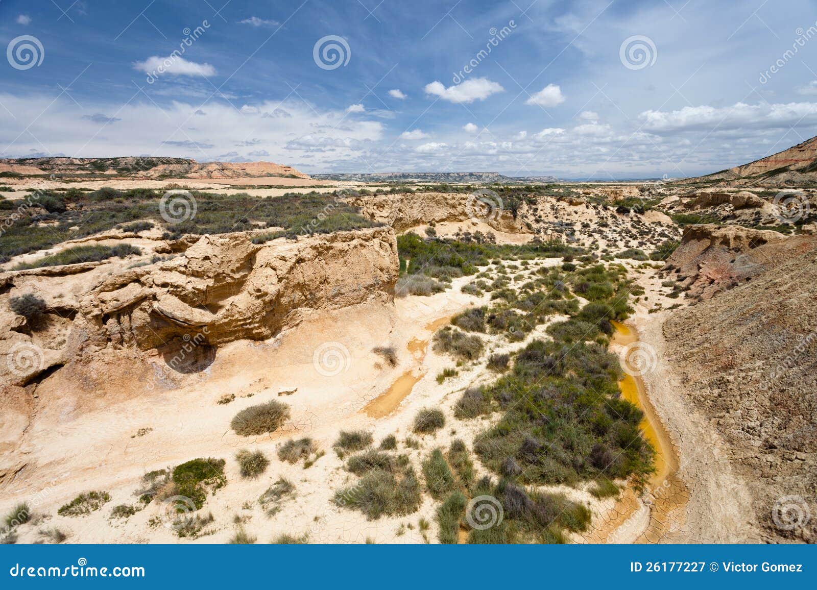 Dry Riverbed in Bardenas Reales, Navarra, Spain Stock Image - Image of ...