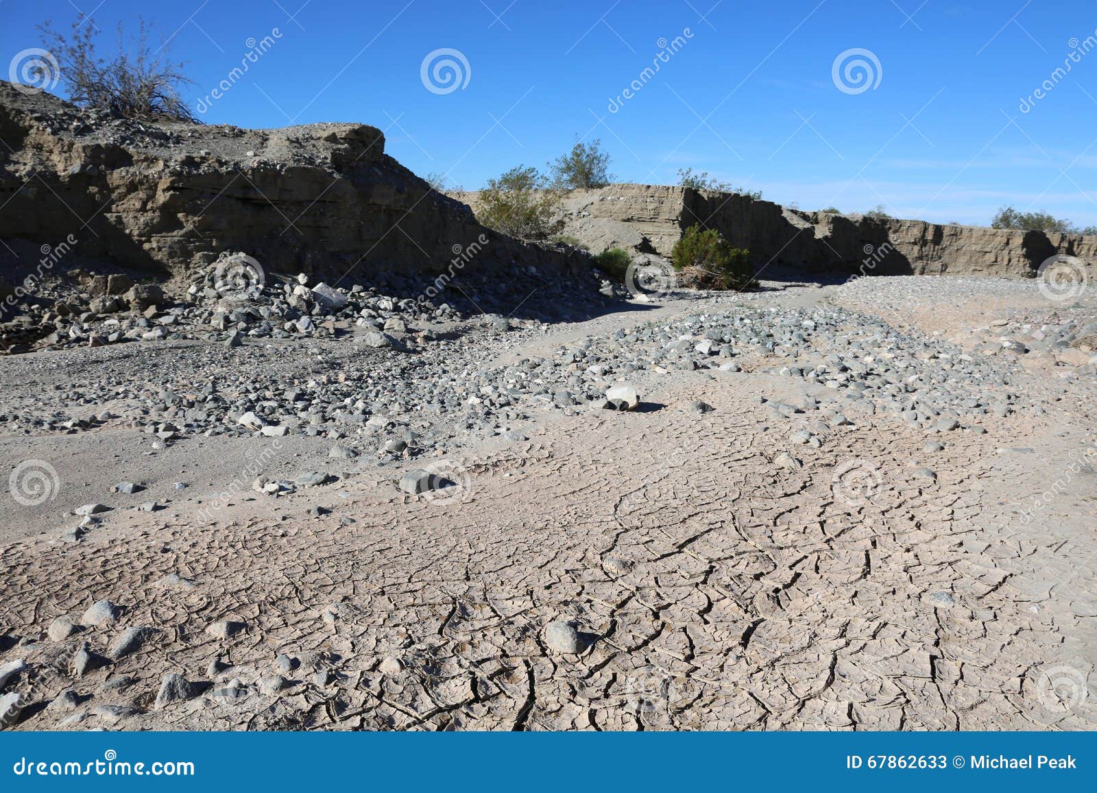 Dry Riverbed California Drought Parched Land Stock Image - Image of ...
