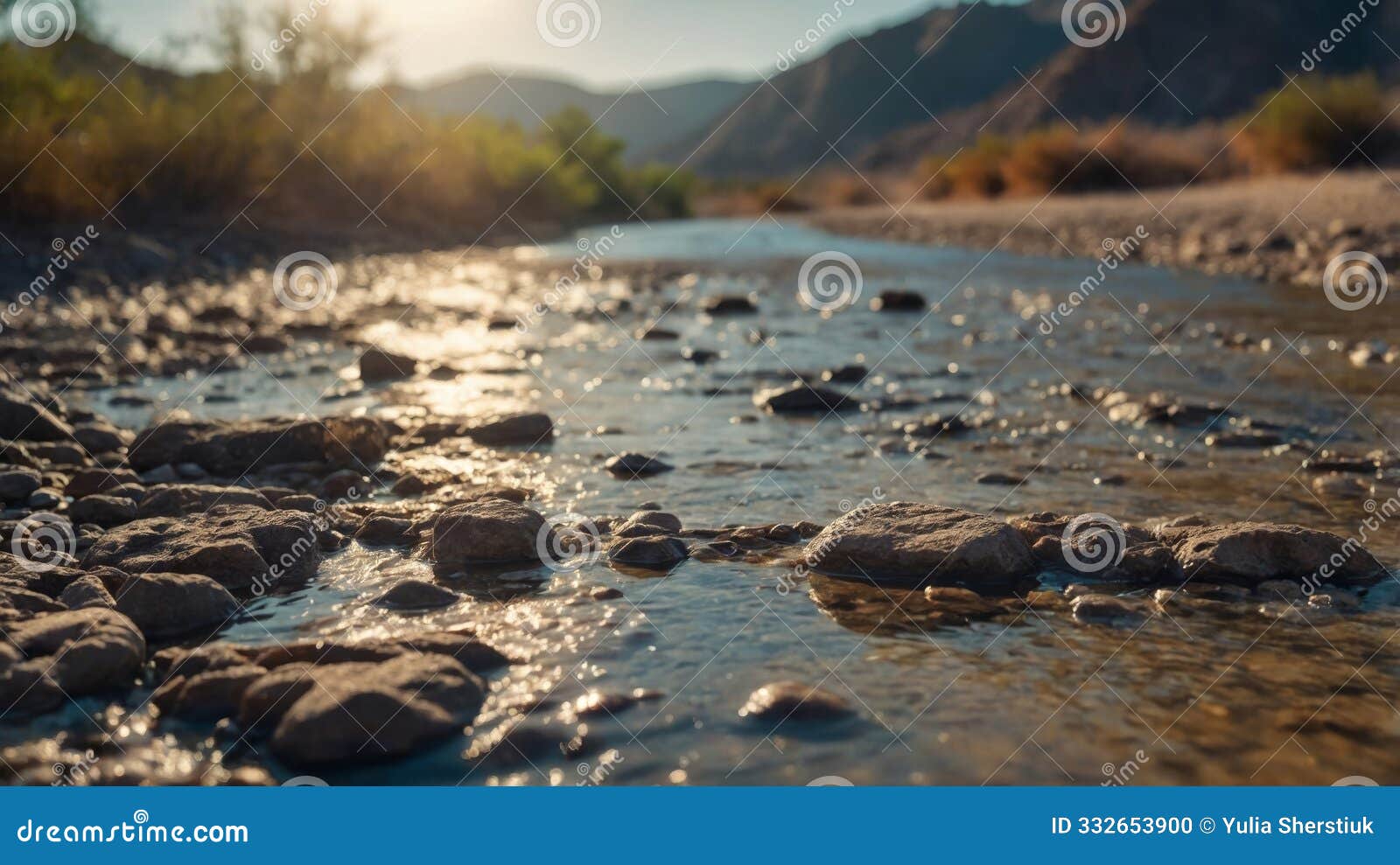 A Dry Riverbed with a Chart of Rising Water Prices, Environmental ...