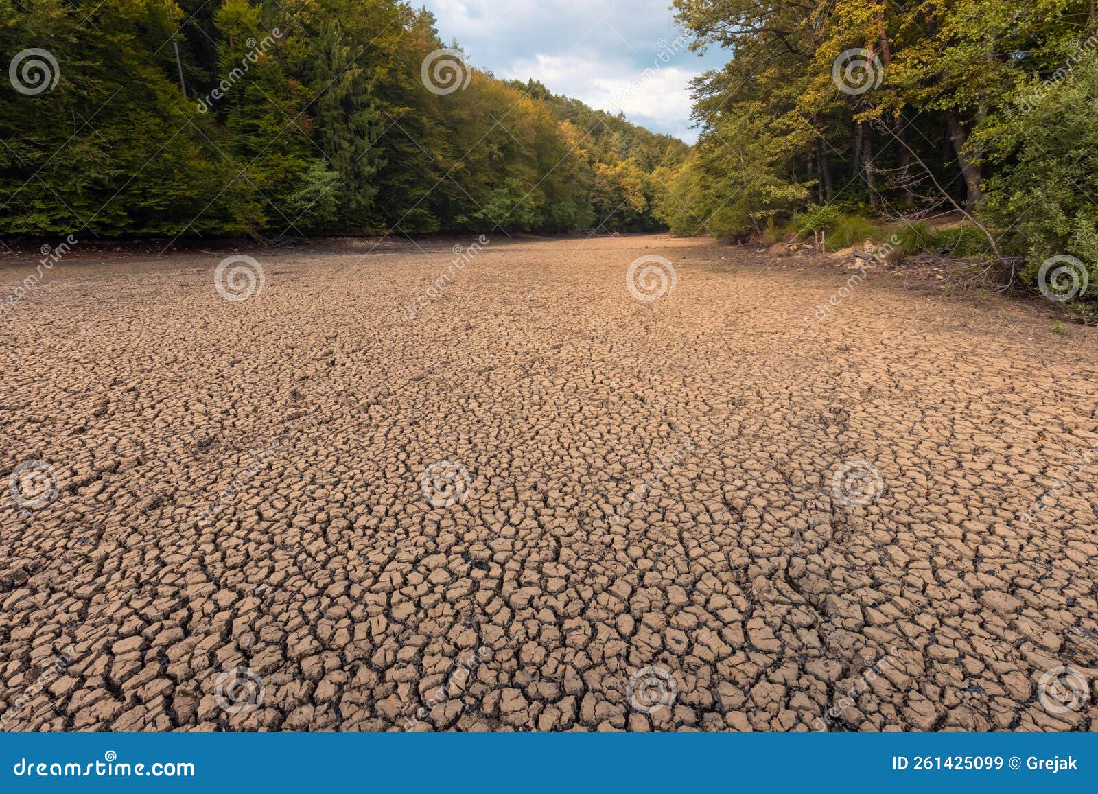Dry Riverbed with Cracked Mud Stock Image - Image of outdoors, dirt: 261425099