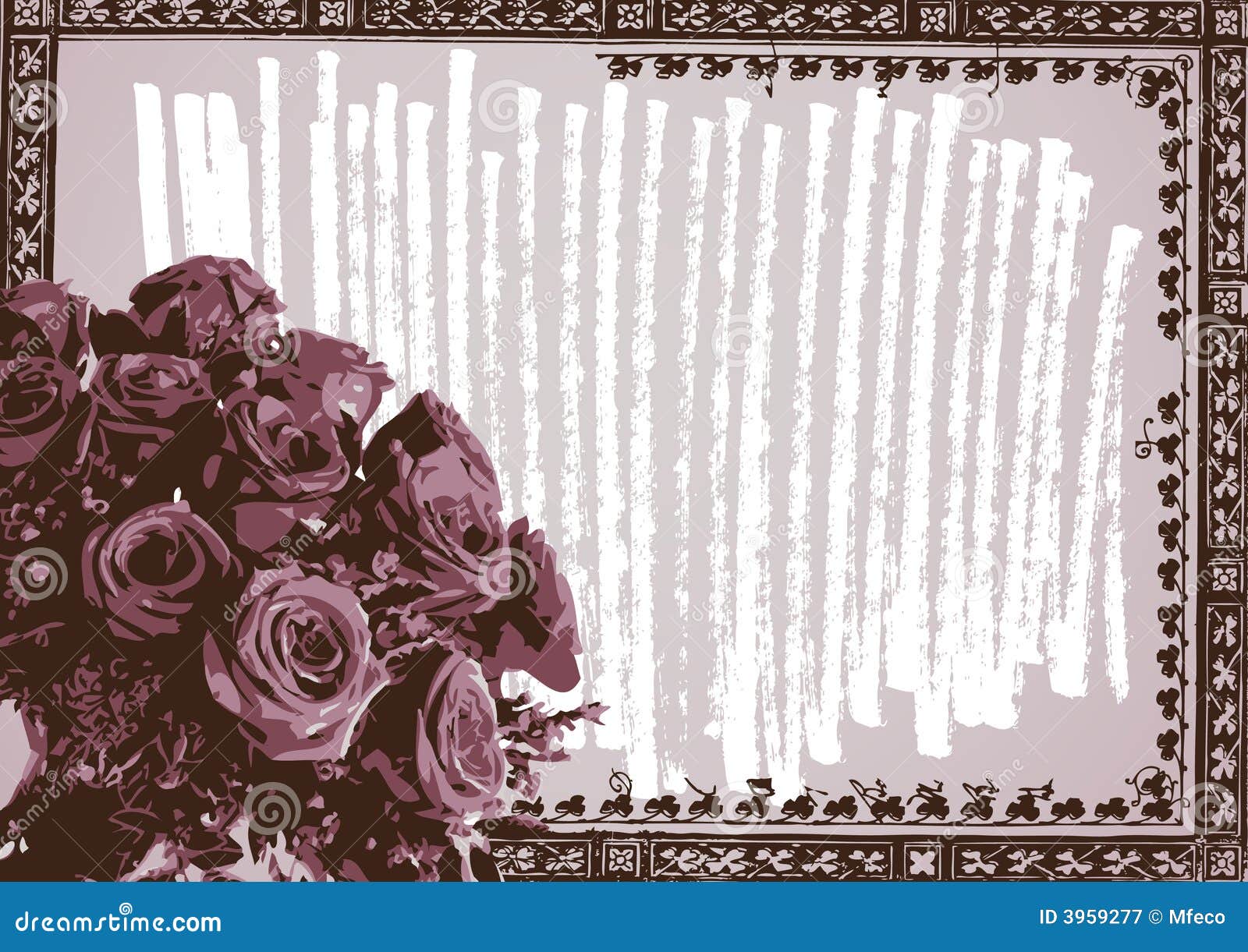 Dry rose frame stock vector. Illustration of antique, rose - 3959277