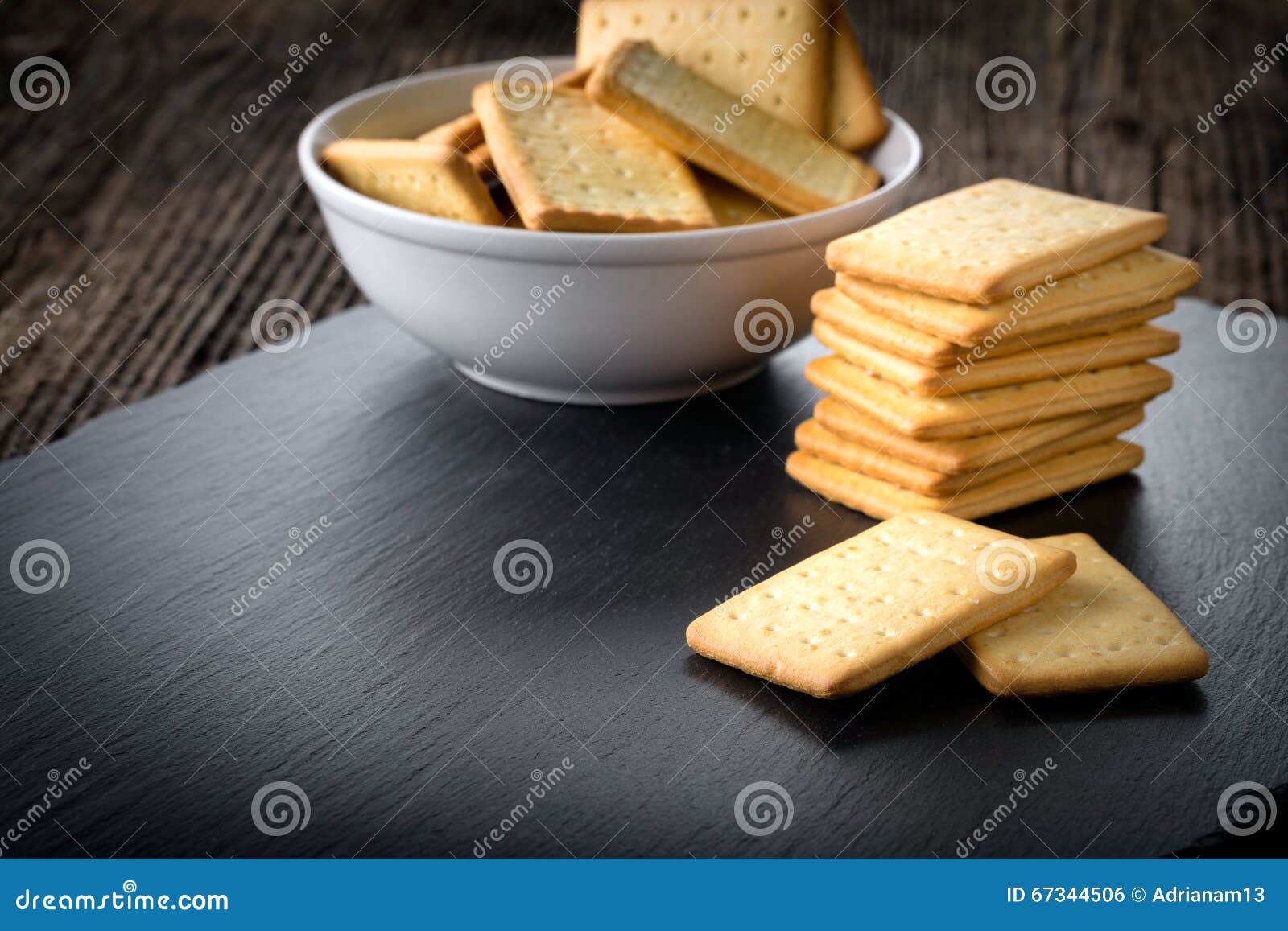 Dry Salted Crackers in a Bowl Stock Photo - Image of closeup, cuisine ...
