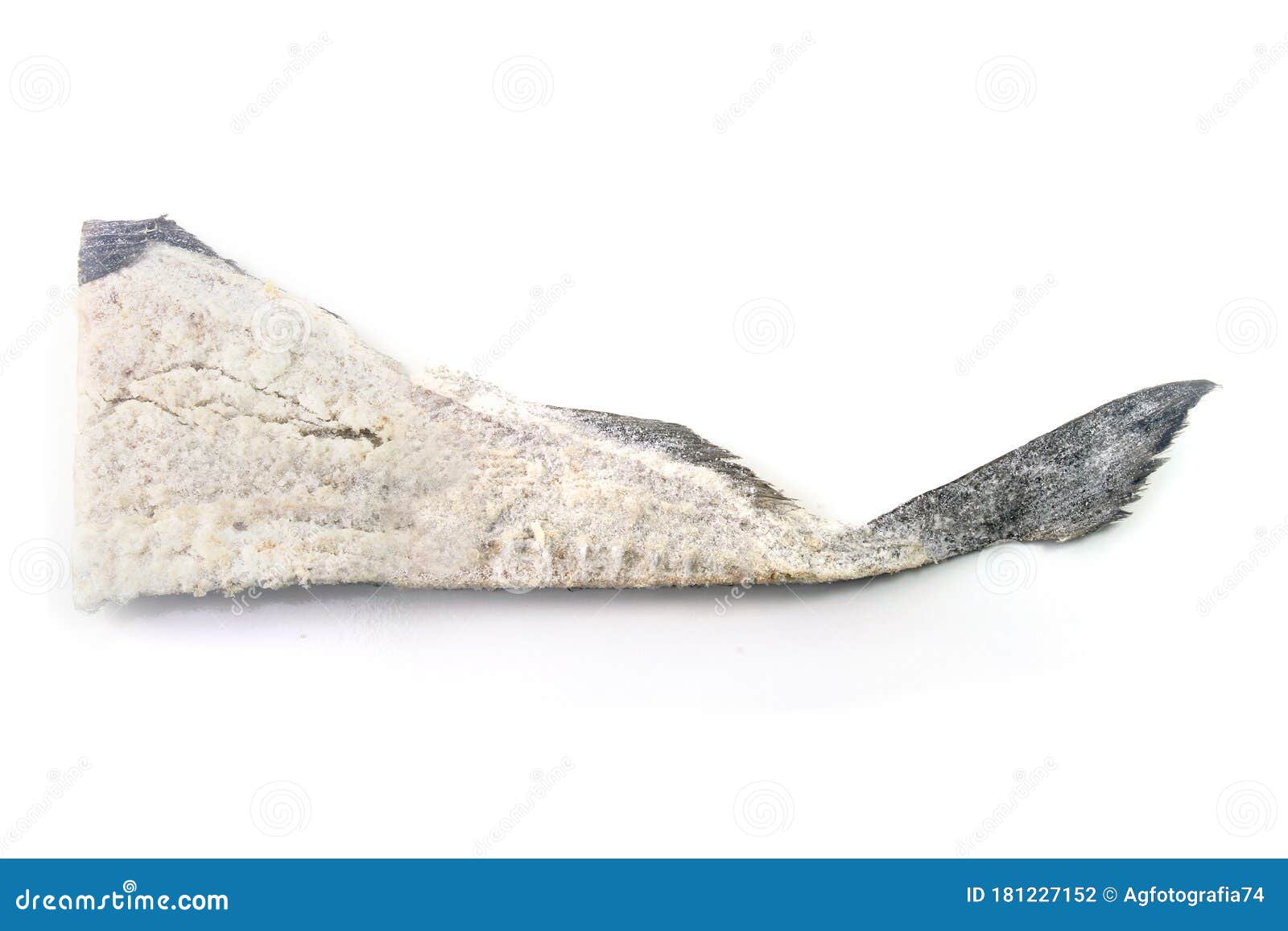 Dry Salted Raw Cod Isolated Over White Background Stock Photo - Image ...