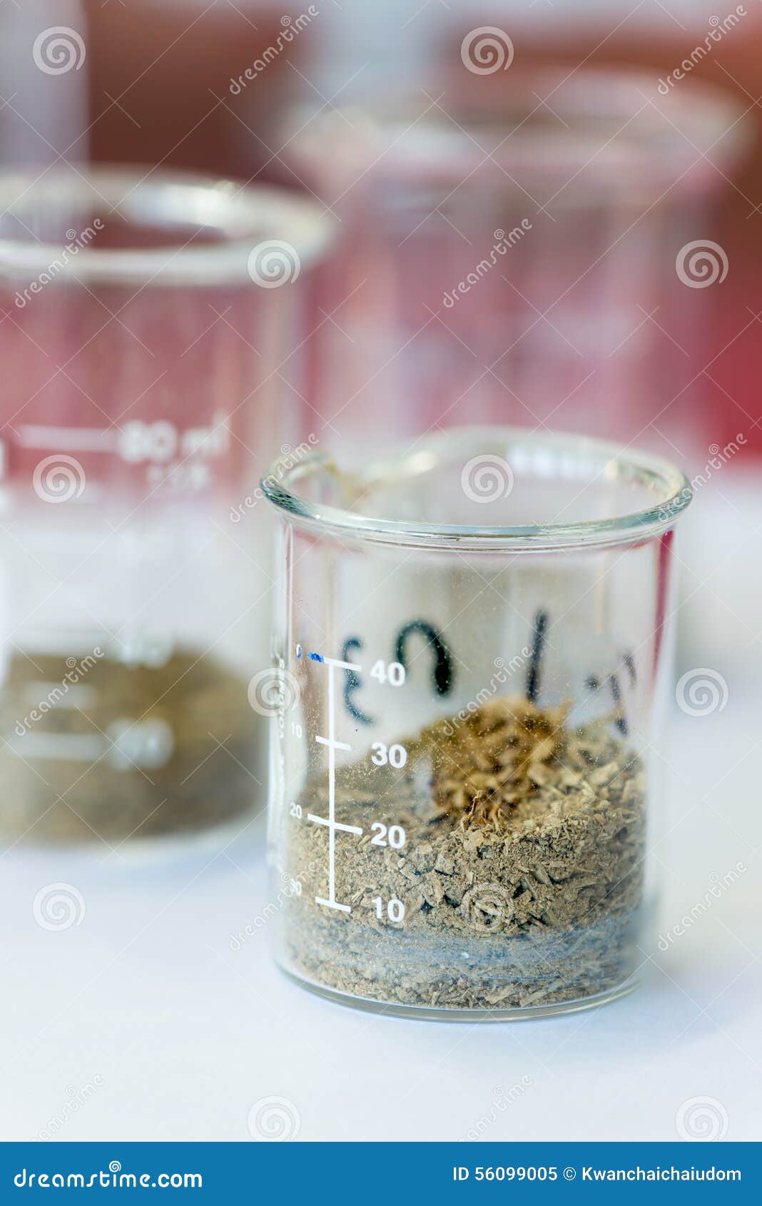Dry soil in beaker stock image. Image of measuring, glassware - 56099005