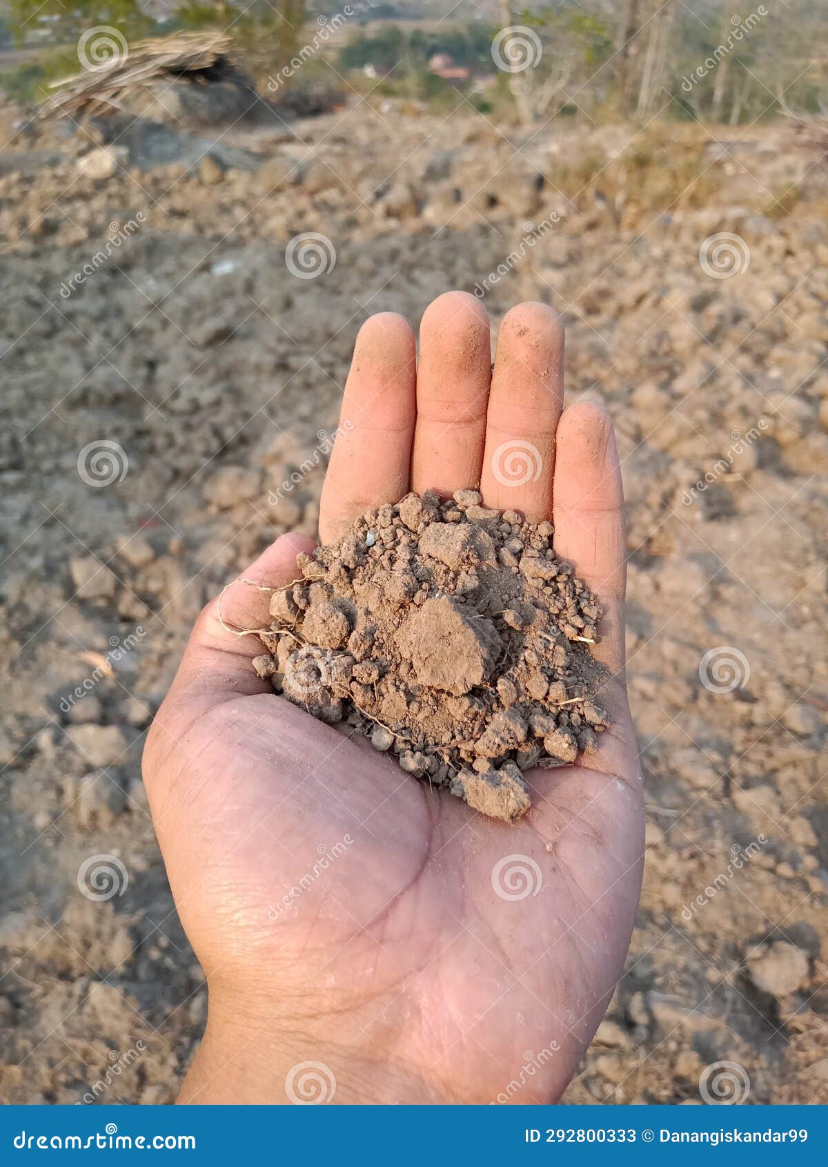 Dry soil on hand stock image. Image of infertile, finger - 292800333