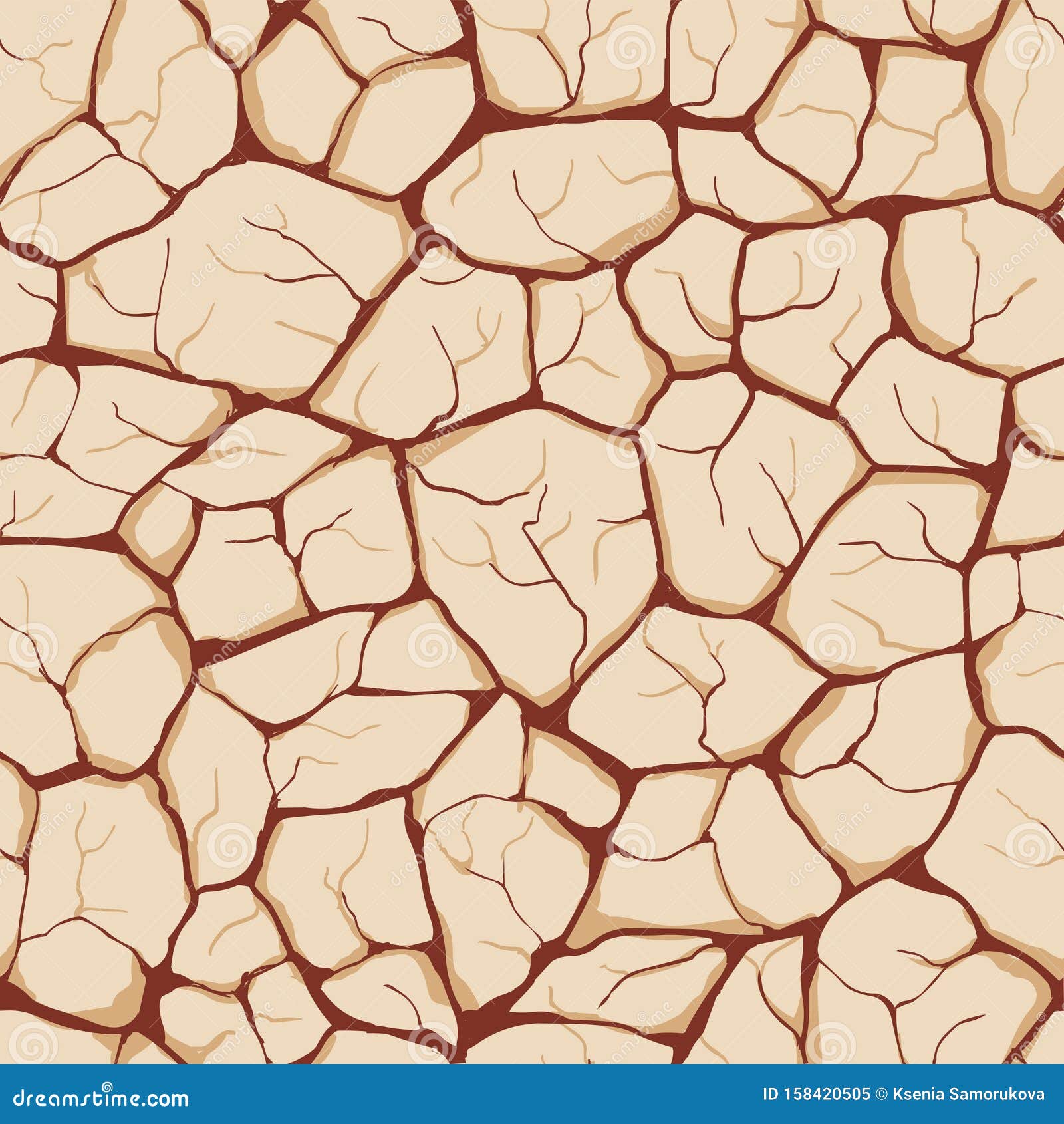 Dry Soil Texture. Seamless Pattern Cartoon Vector | CartoonDealer.com ...