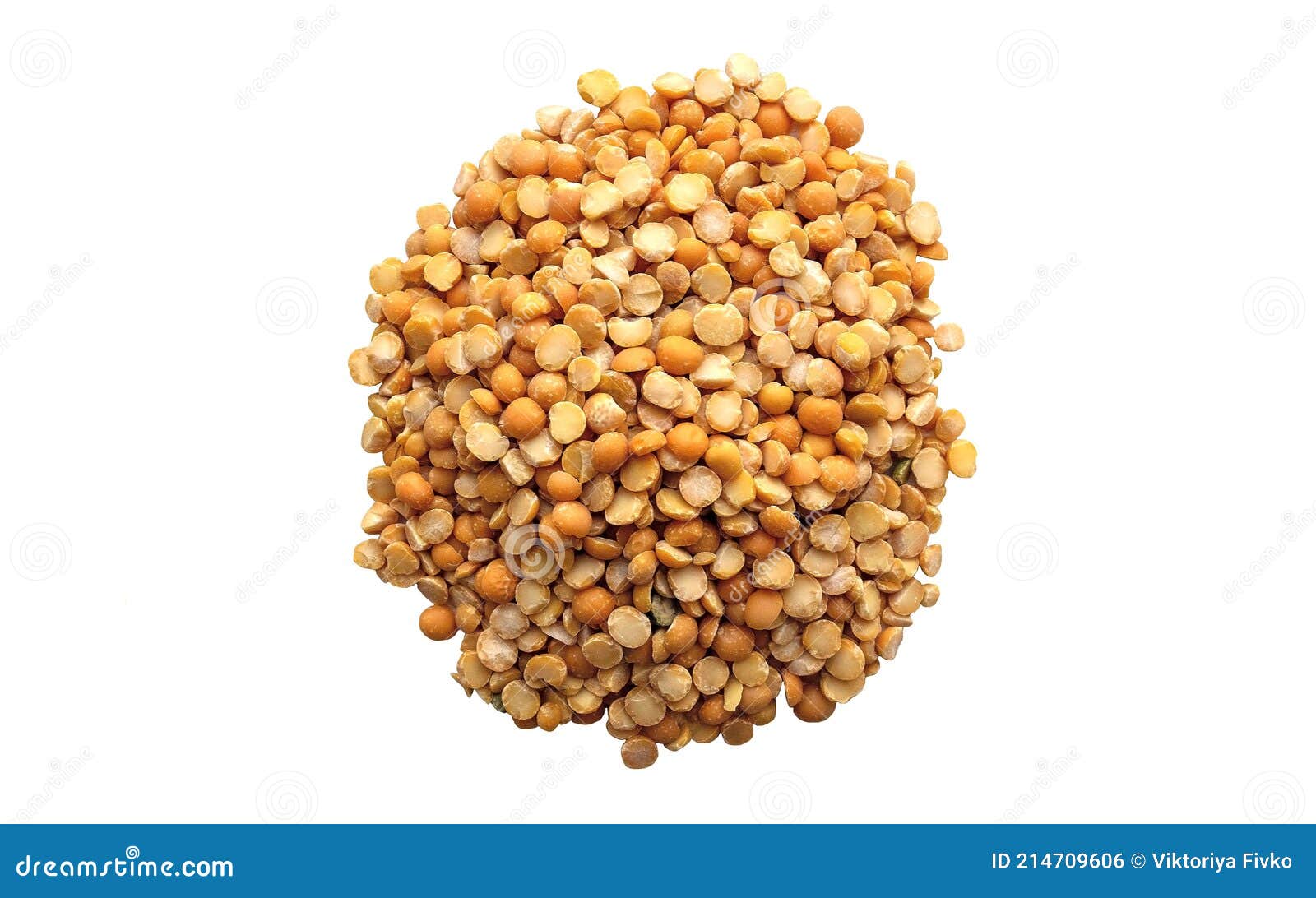 Dry Split Yellow Peas Isolated on White Background. Pile of Yellow ...