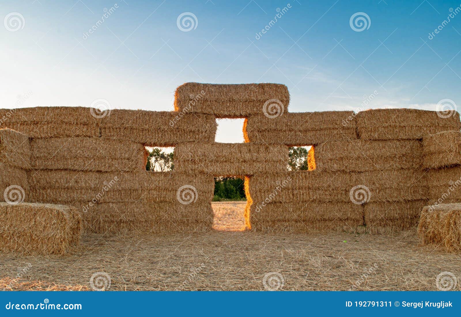 Dry Stack of Straw Stacked on Top of Each Other in the Form of a Castle ...