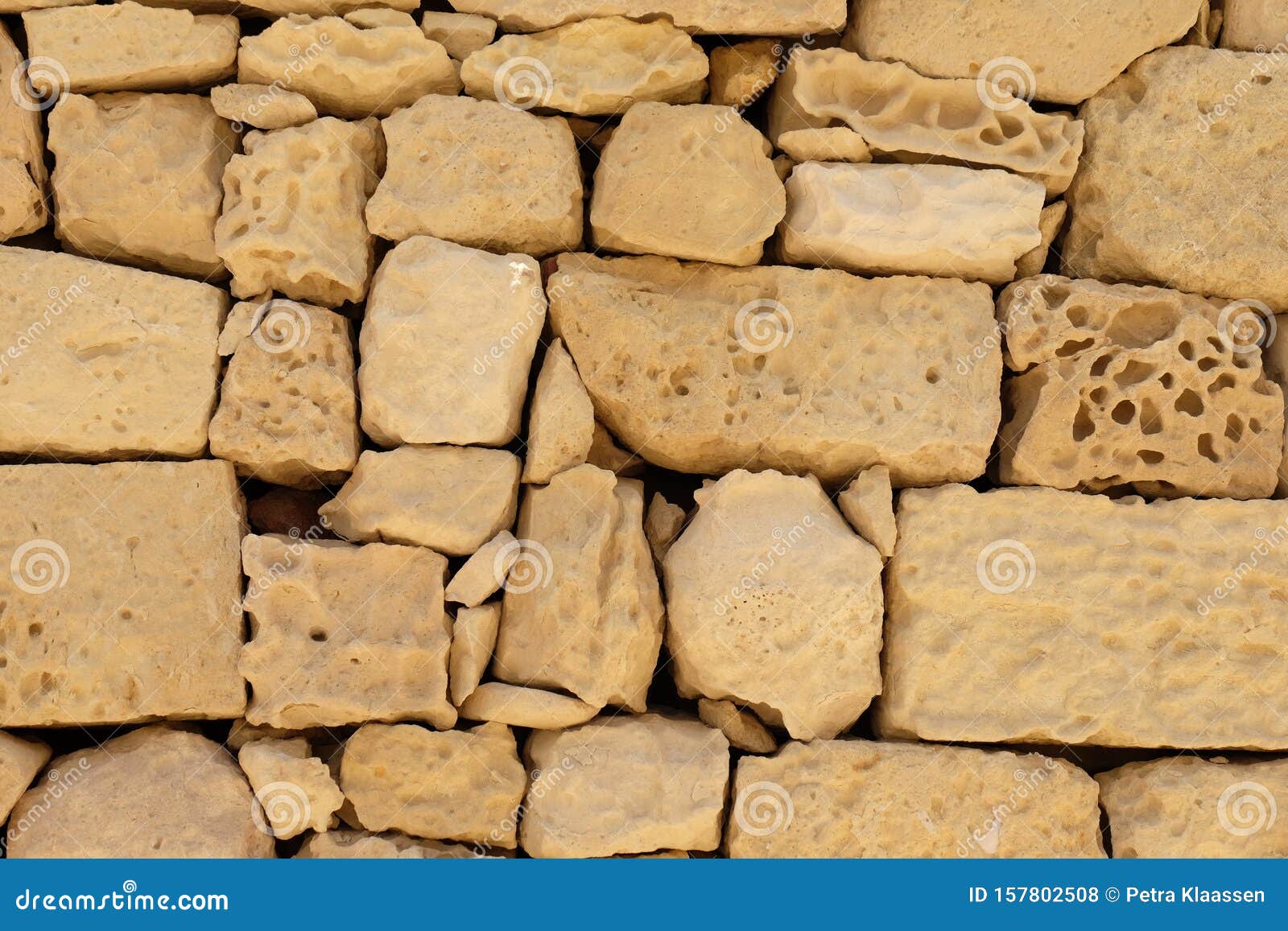 Dry Stacked Stone Wall Background Stock Photo - Image of flower, spain ...