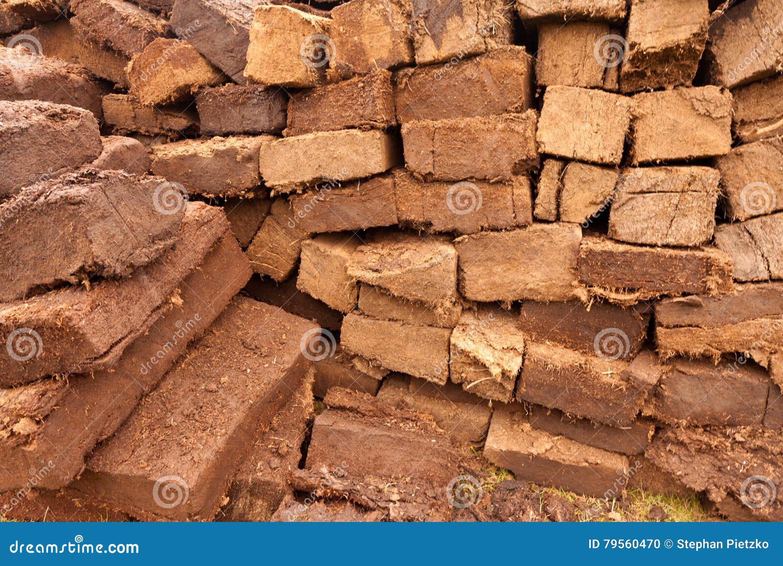 Dry Stacked Peat Turf Briquette Cuttings Pattern Stock Photo - Image of ...
