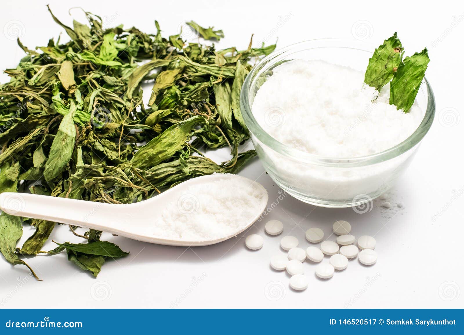 Dry stevia leaves stock image. Image of glass, aromatic - 146520517