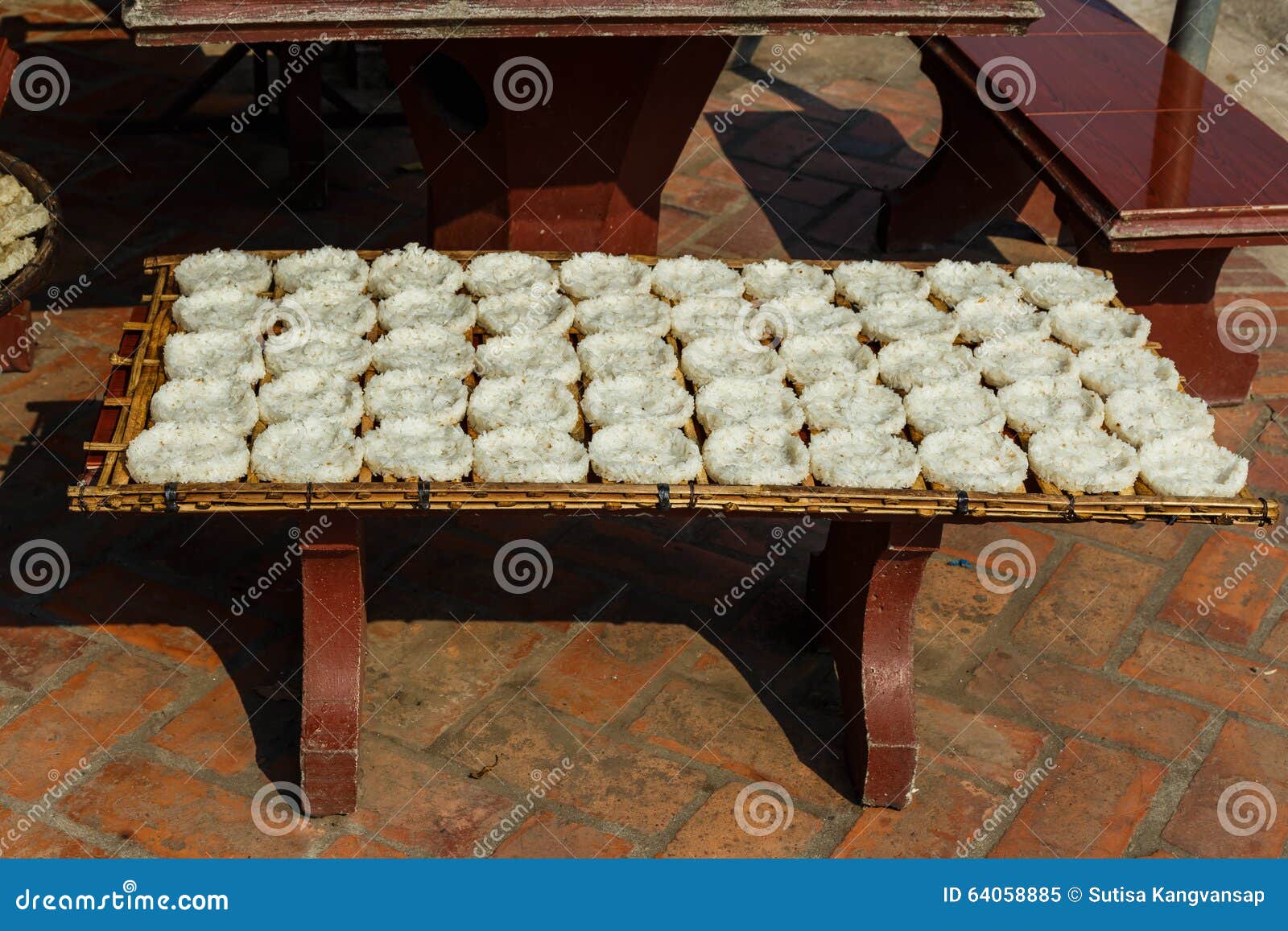 Dry sticky rice stock image. Image of snack, cooking - 64058885