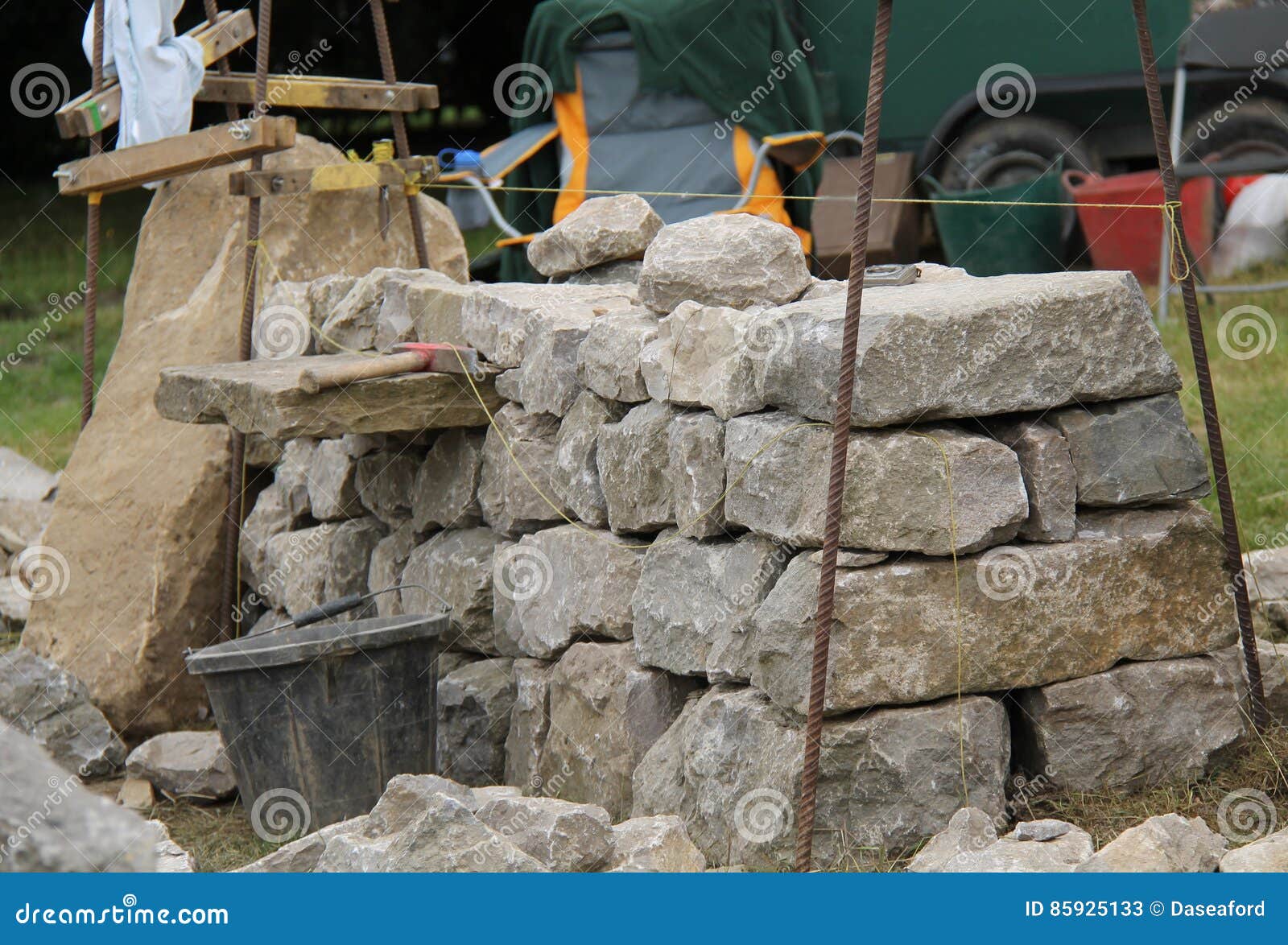 Dry Stone Wall. stock image. Image of wall, layers, rocks - 85925133