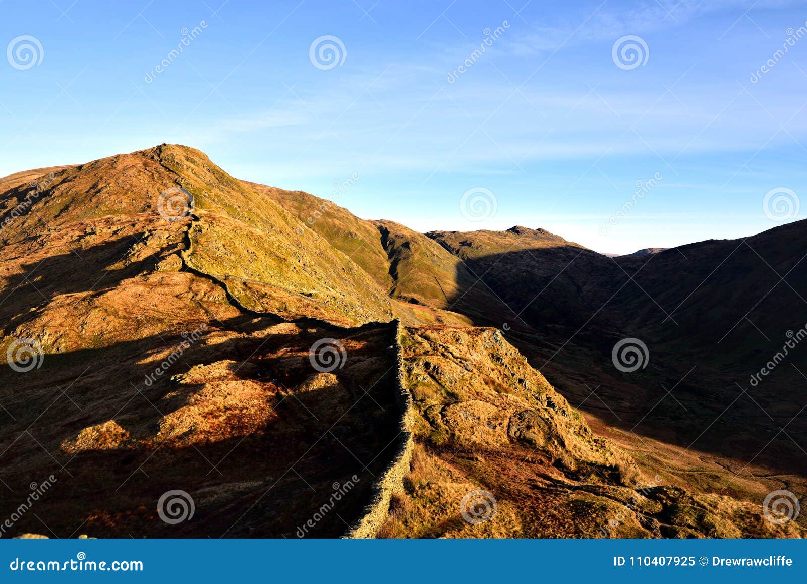 Sunshine on the Side of High Pike Stock Image - Image of mountains ...