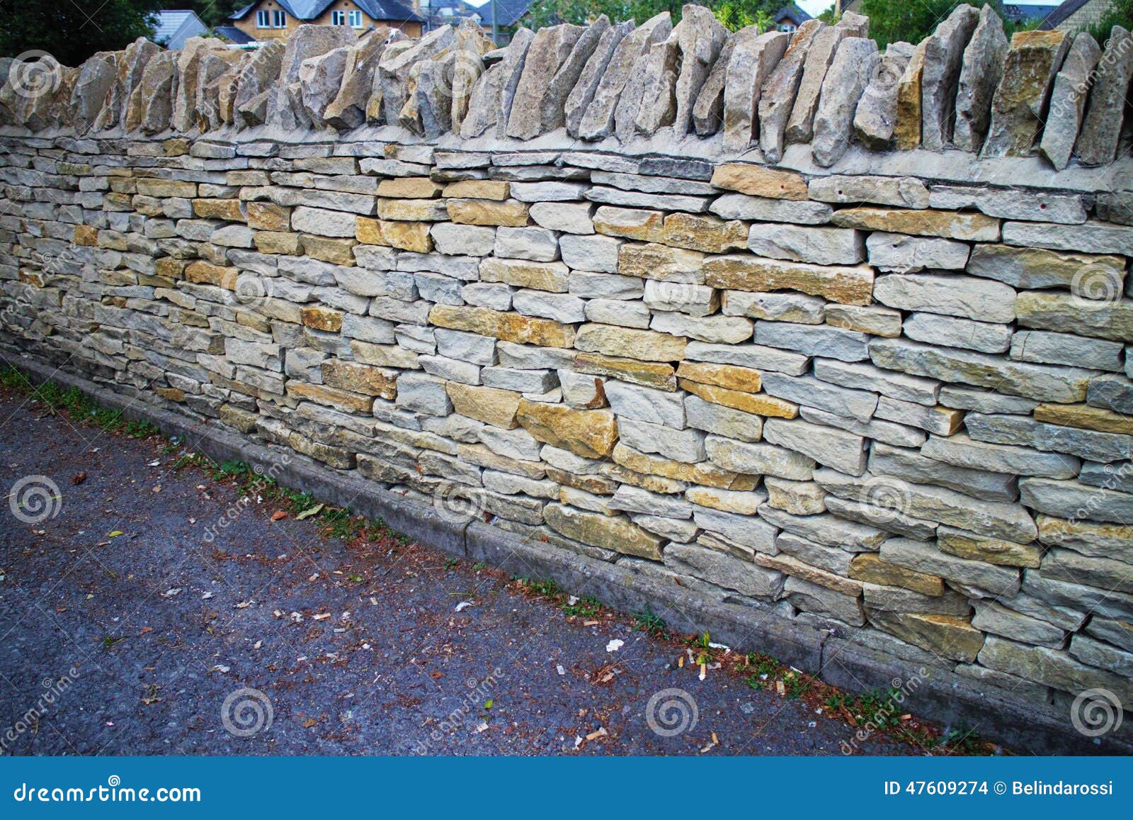 Dry stone walling fence stock photo. Image of cotswold - 47609274