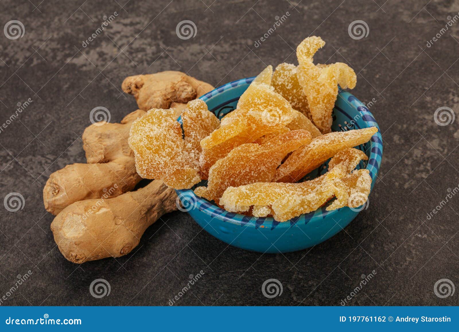 Dry Sweet Ginger in the Bowl Stock Photo - Image of candied, sweet ...
