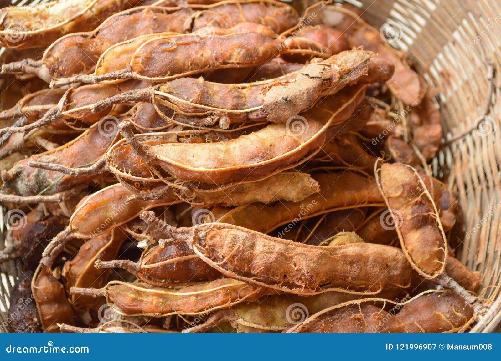 Dry tamarind in market stock image. Image of brown, sour - 121996907