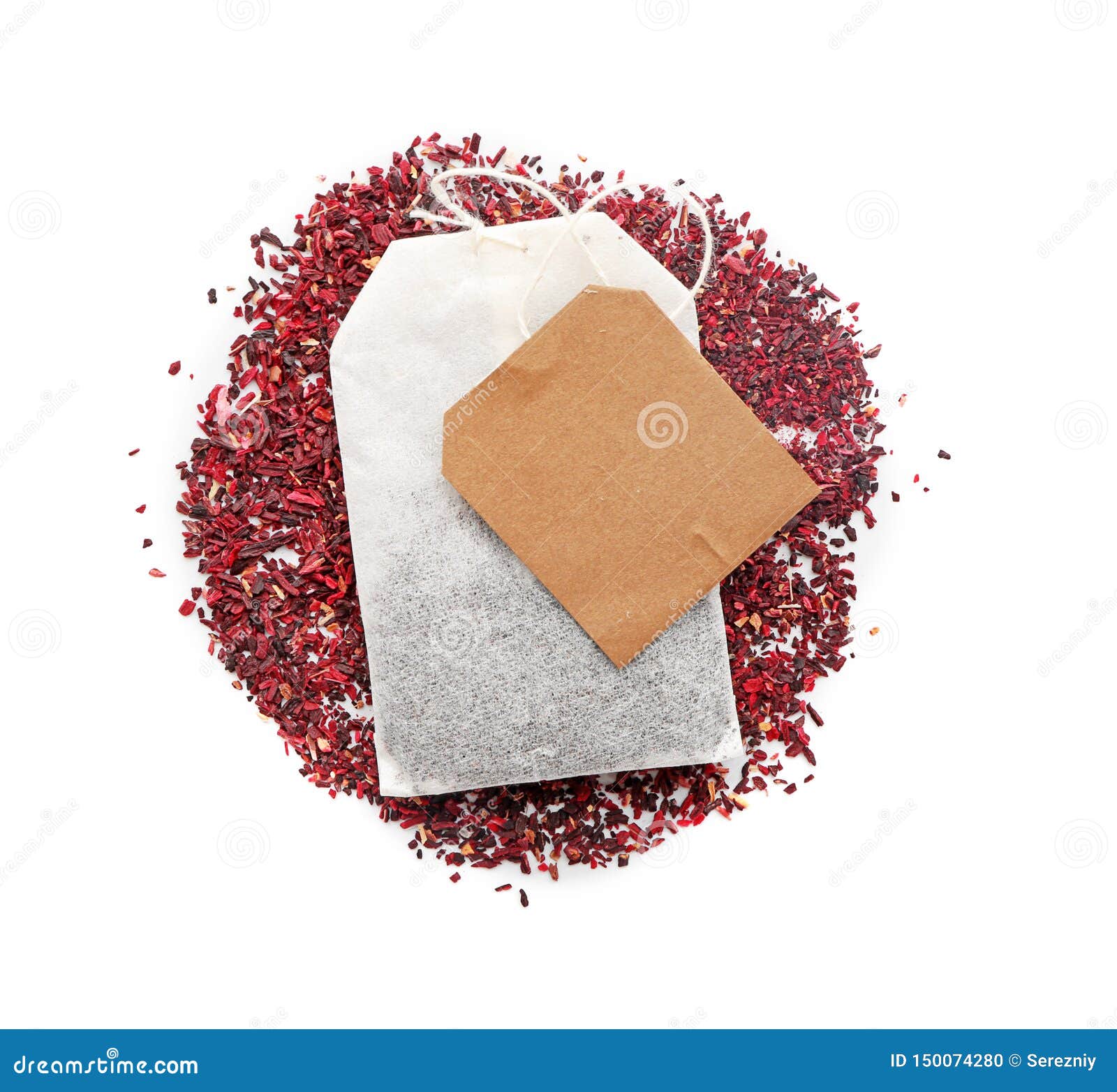 Dry Tea Leaves with Bag on White Background Stock Photo - Image of ...