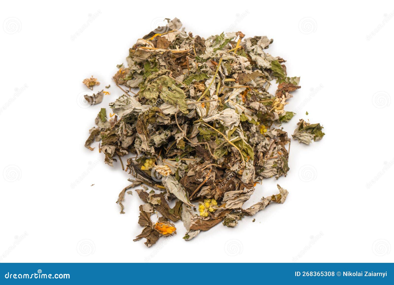 Dry Tea Leaves and Dry Fruit Isolated on White Background Stock Photo ...