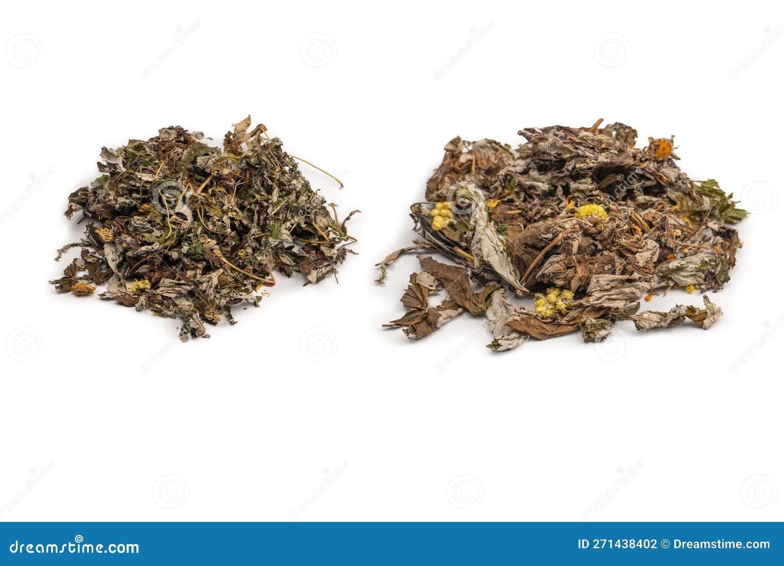 Dry Tea Leaves and Dry Fruit Isolated on White Background Stock Photo ...