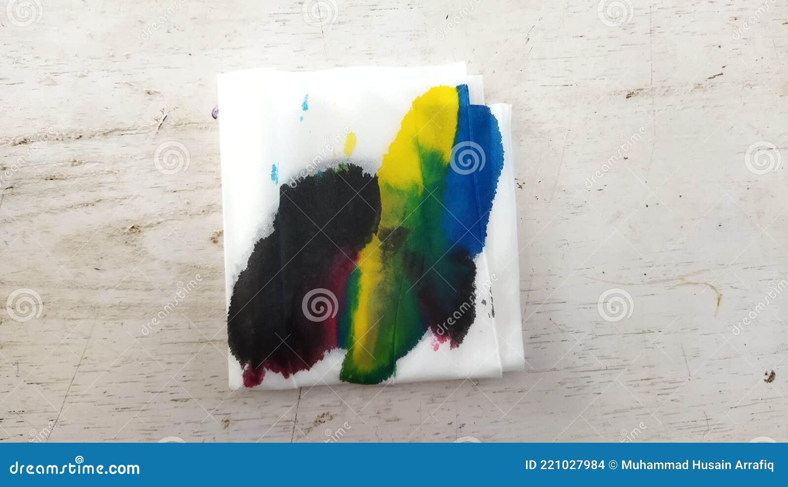 Dry Tissue with Wet Color Ink Stock Photo - Image of tissue, color ...