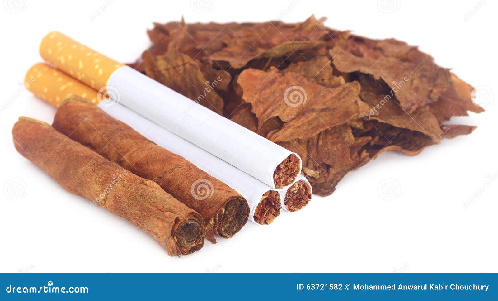 Dry Tobacco Leaves with Cigarette Stock Photo - Image of color, texture ...