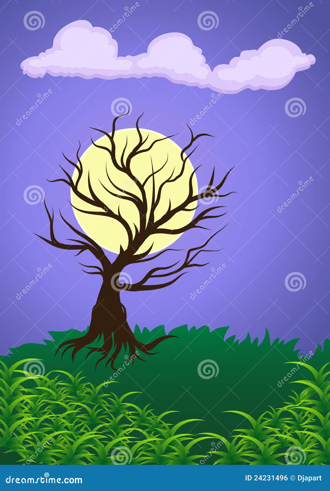 Dry tree stock vector. Illustration of cartoon, leaf - 24231496