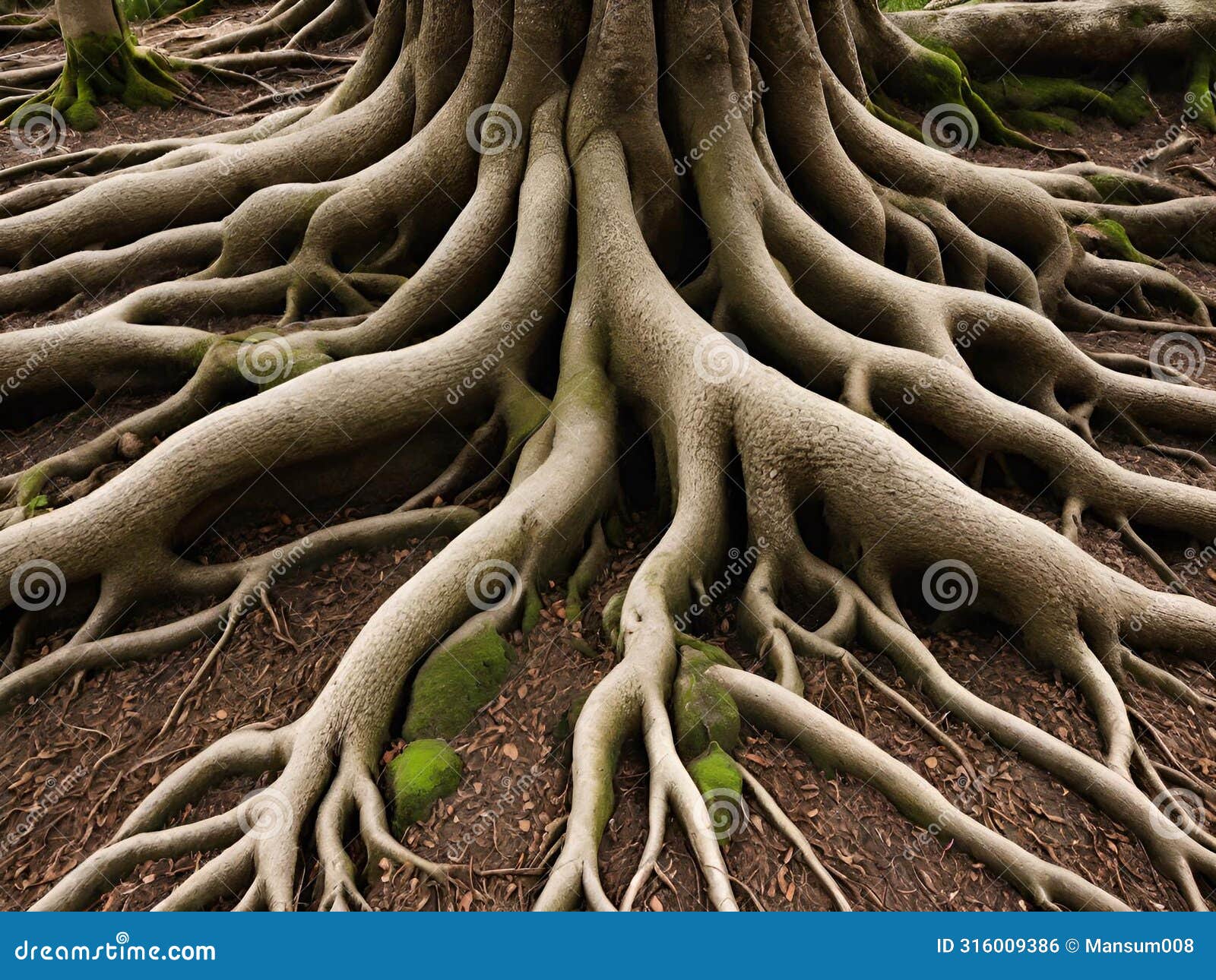 Dry tree roots in ground stock illustration. Illustration of growth ...