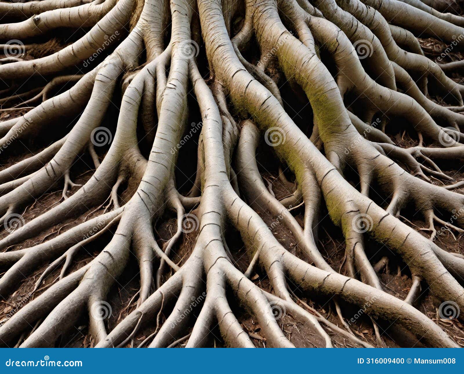 Dry tree roots in ground stock illustration. Illustration of background ...