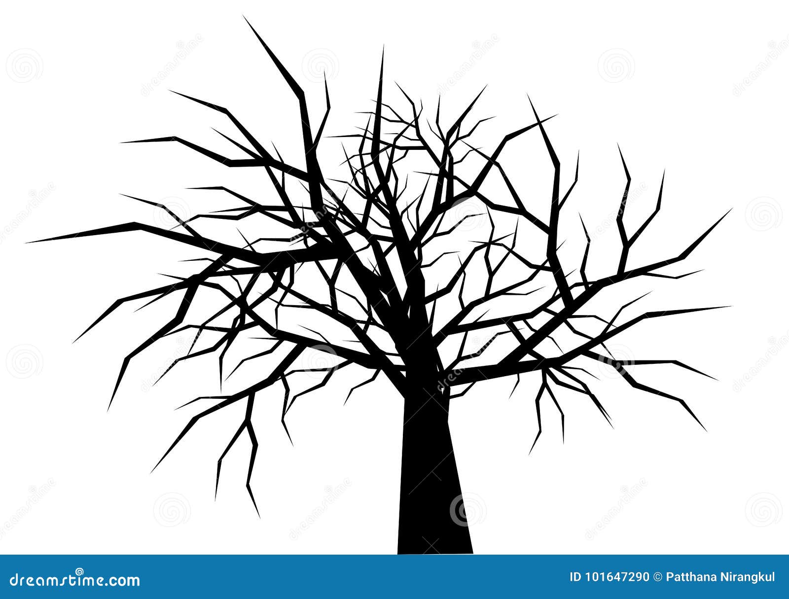 Dry Tree Silhouette on White Background Vector. Stock Vector ... Dry Tree Silhouette on White Background Vector. Stock Vector ...