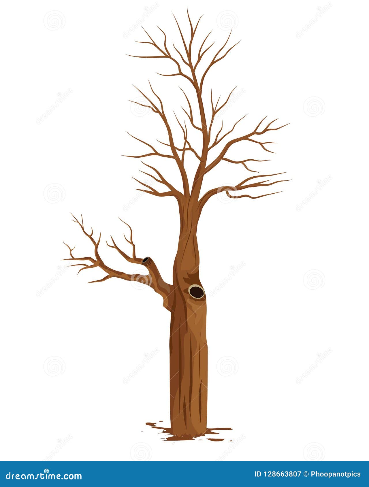 Dry tree vector stock vector. Illustration of branch - 128663807