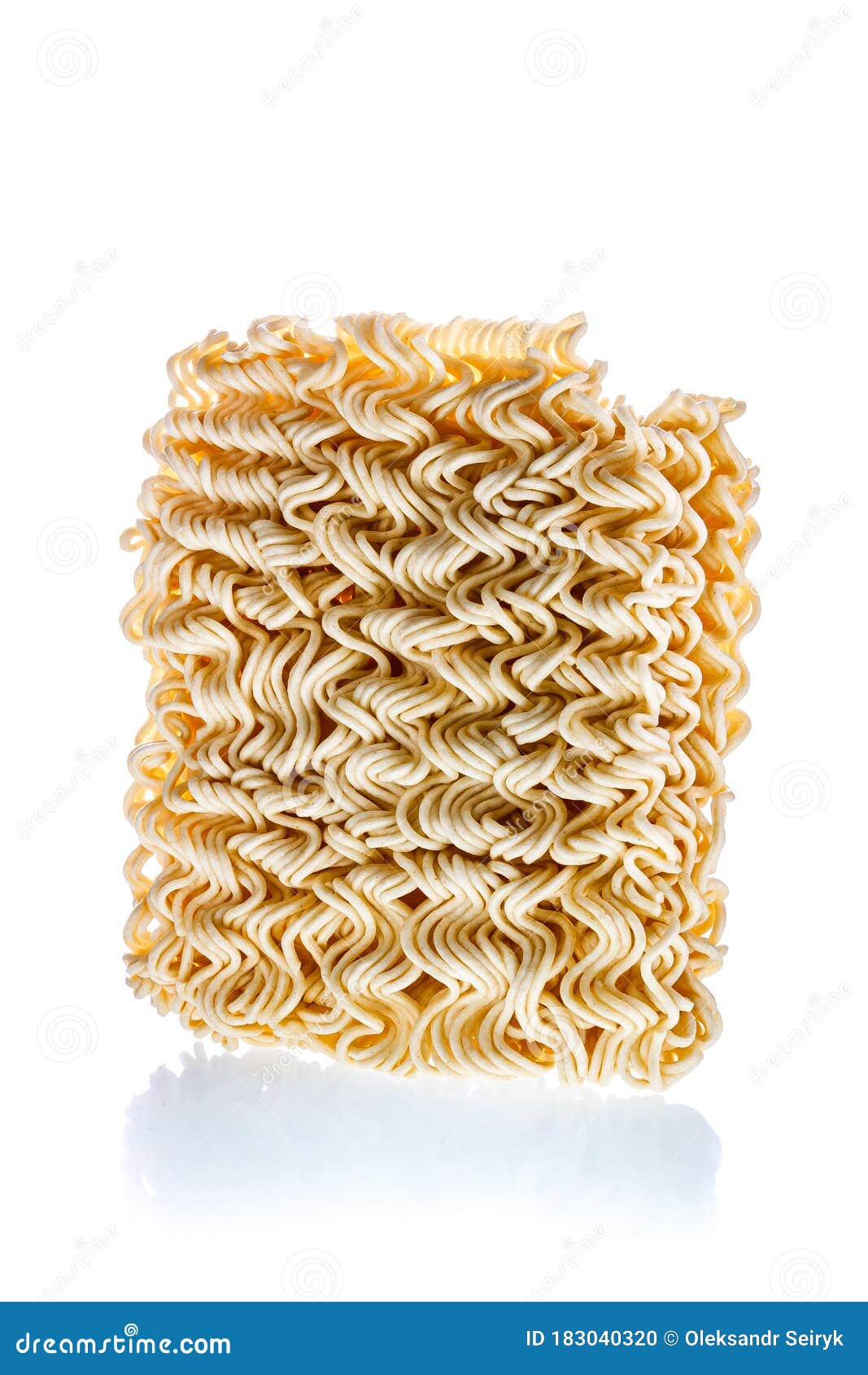 Dry Uncooked Instant Noodles In Rectangle Shape Isolated On White ...