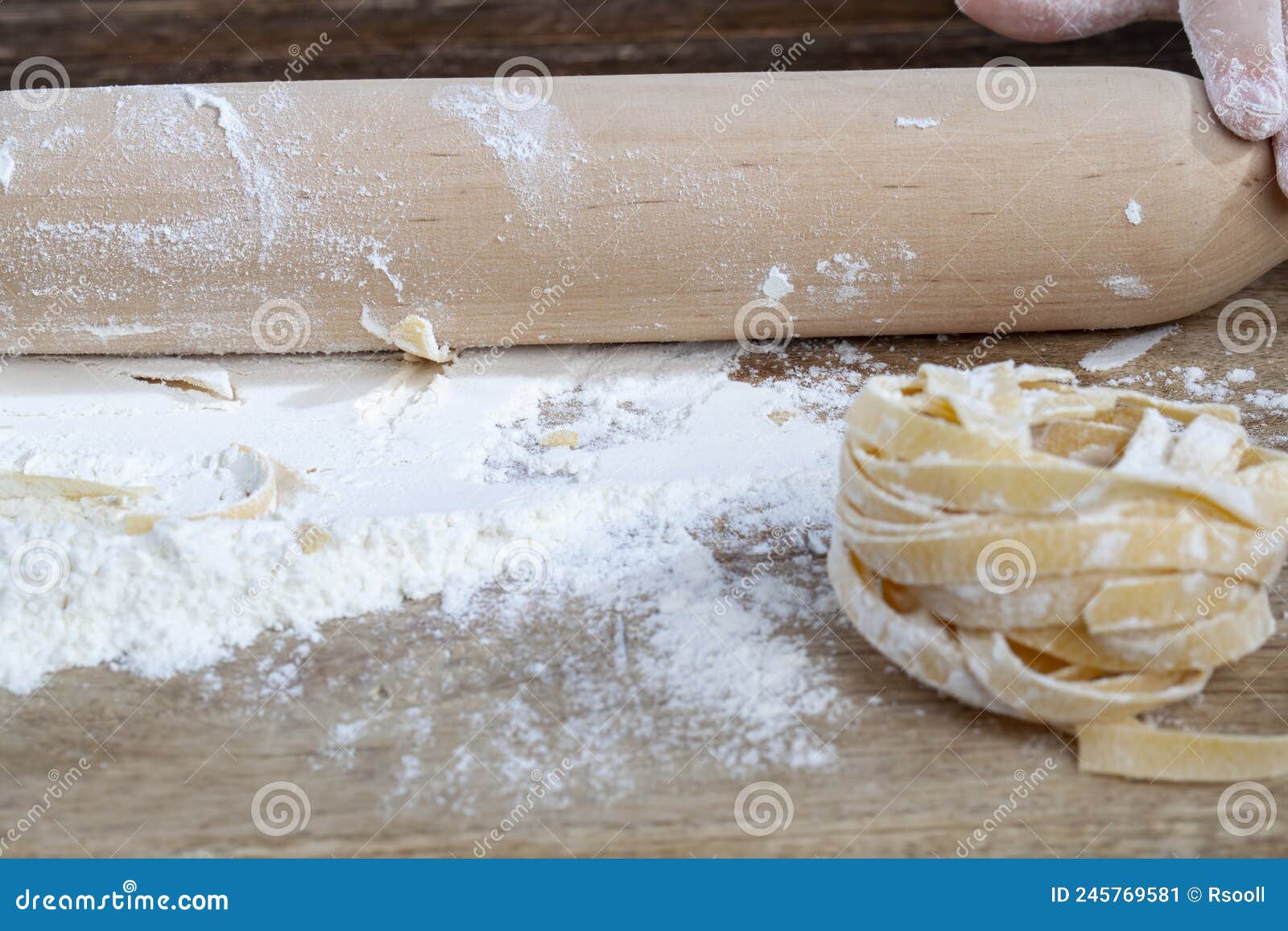 Dry Uncooked Noodles with Wheat Flour Stock Image - Image of home ...