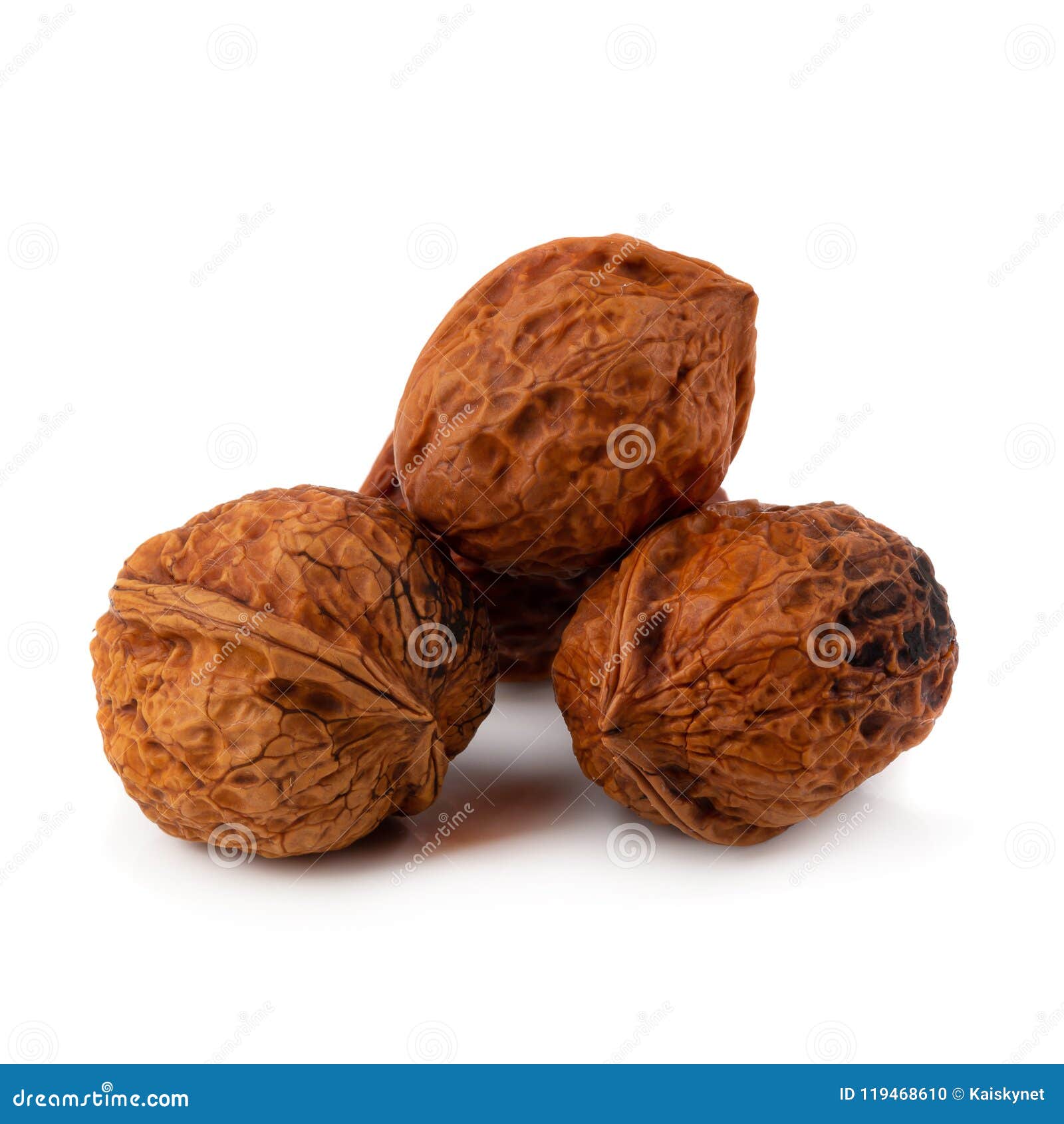 Dry Walnut Isolated on a White Background Stock Photo - Image of kernel ...