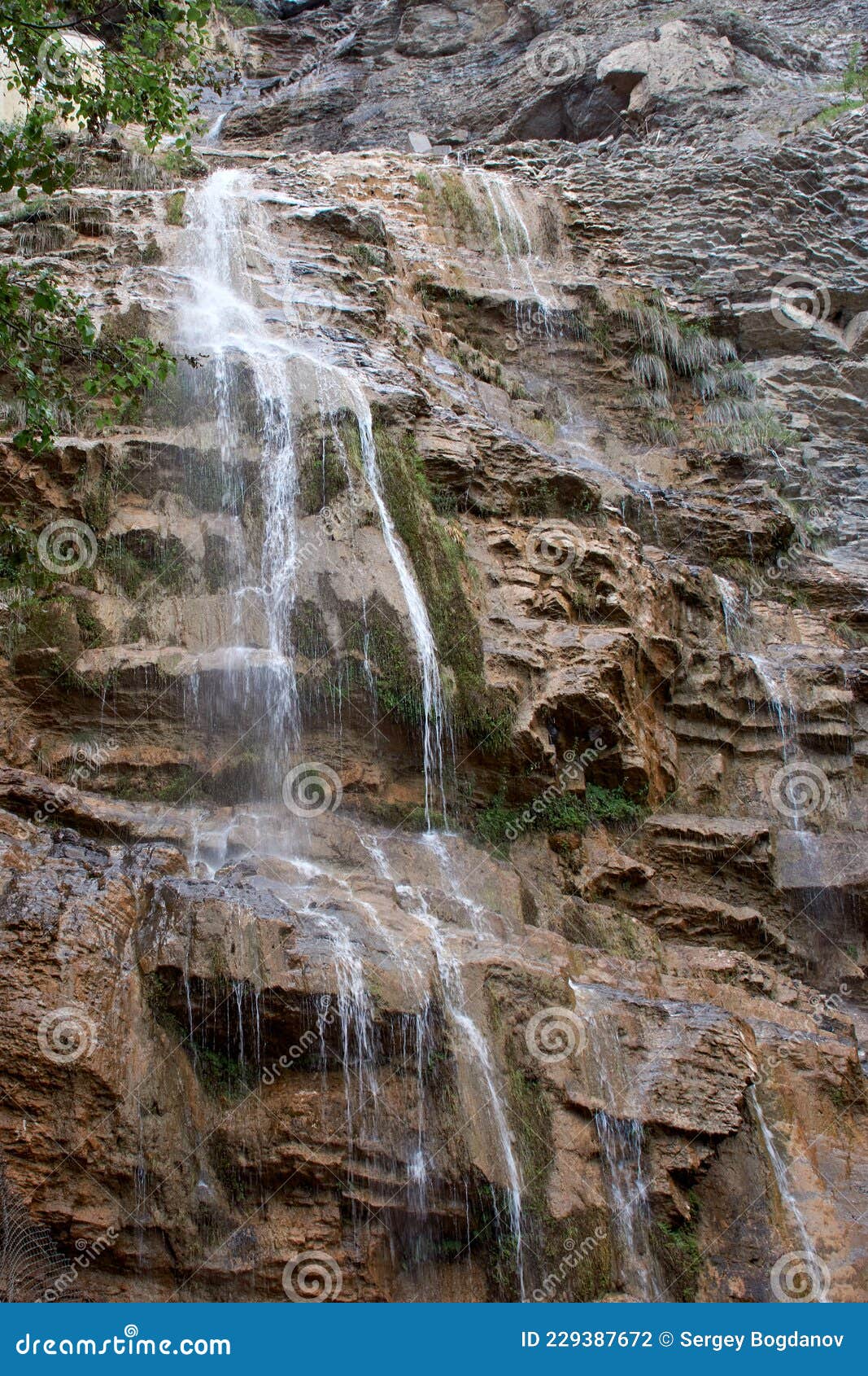 Dry waterfall in mountains stock photo. Image of natural - 229387672