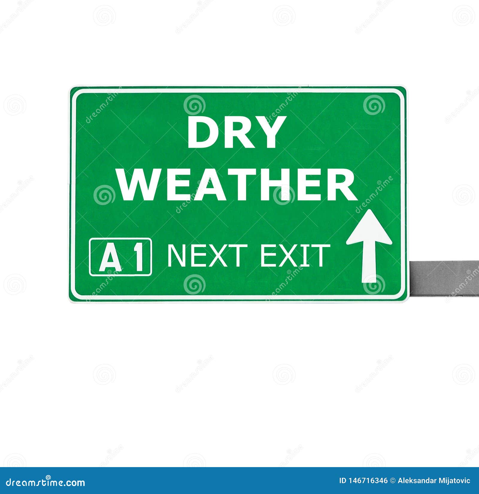 DRY WEATHER Road Sign Isolated on White Stock Photo - Image of ...