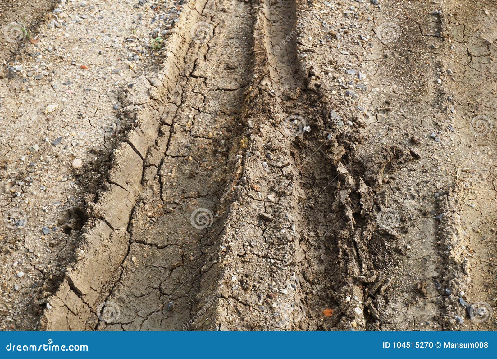 Dry Wheel Track on Dirt Soil Texture Stock Photo - Image of textured ...